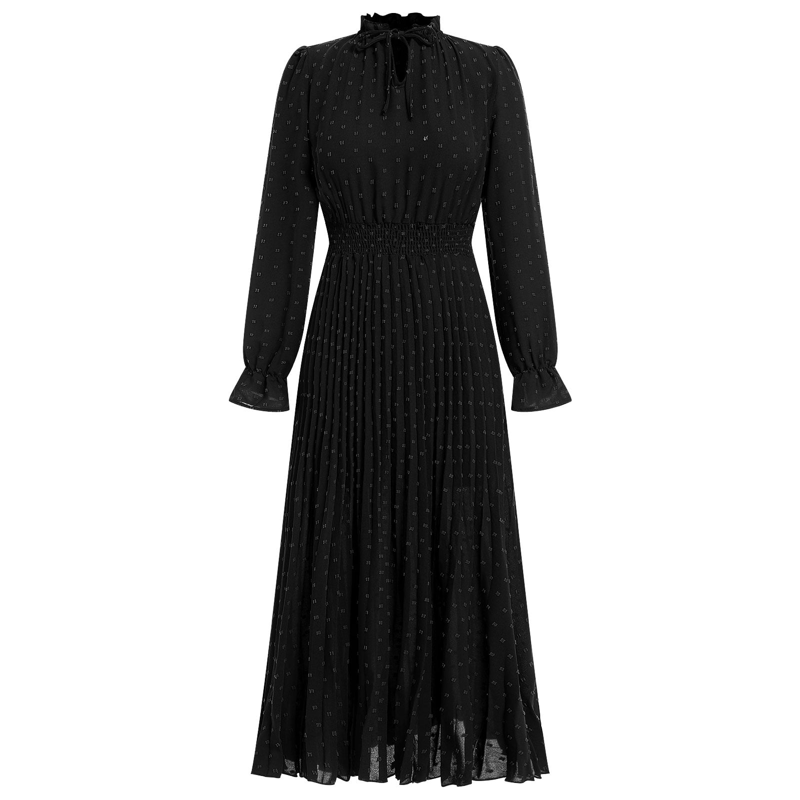 OBEEII Women Fall Winter Dress Loose Fit Daily Outfits Swiss Dot Long ...