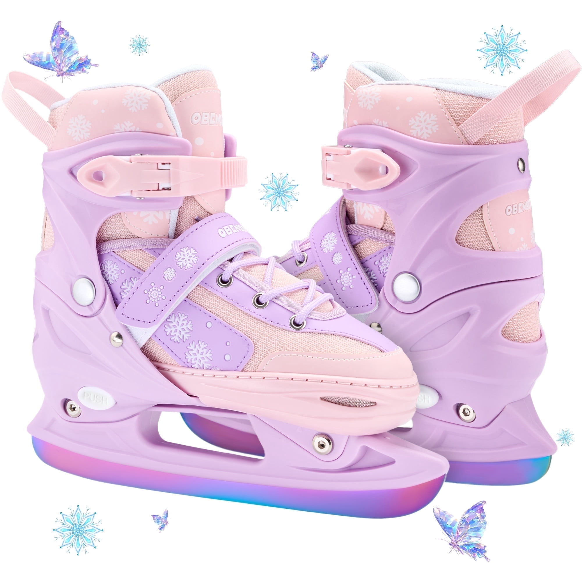 OBENSKY 4 Adjustable Kids Ice Skates for Beginners,Girls&Boys-Ice ...