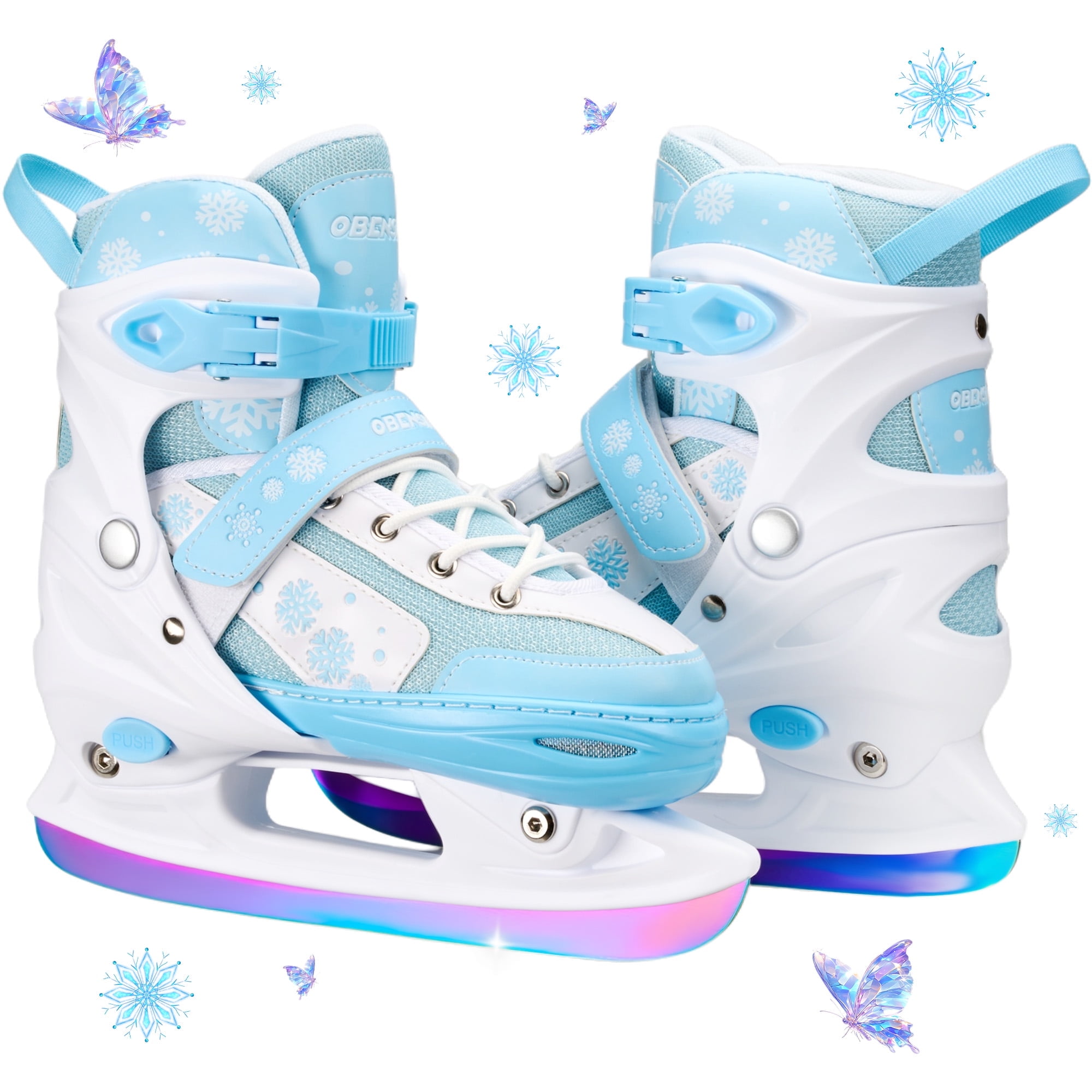 OBENSKY 4 Adjustable Kids Ice Skates for Beginners,Girls&Boys-Ice ...