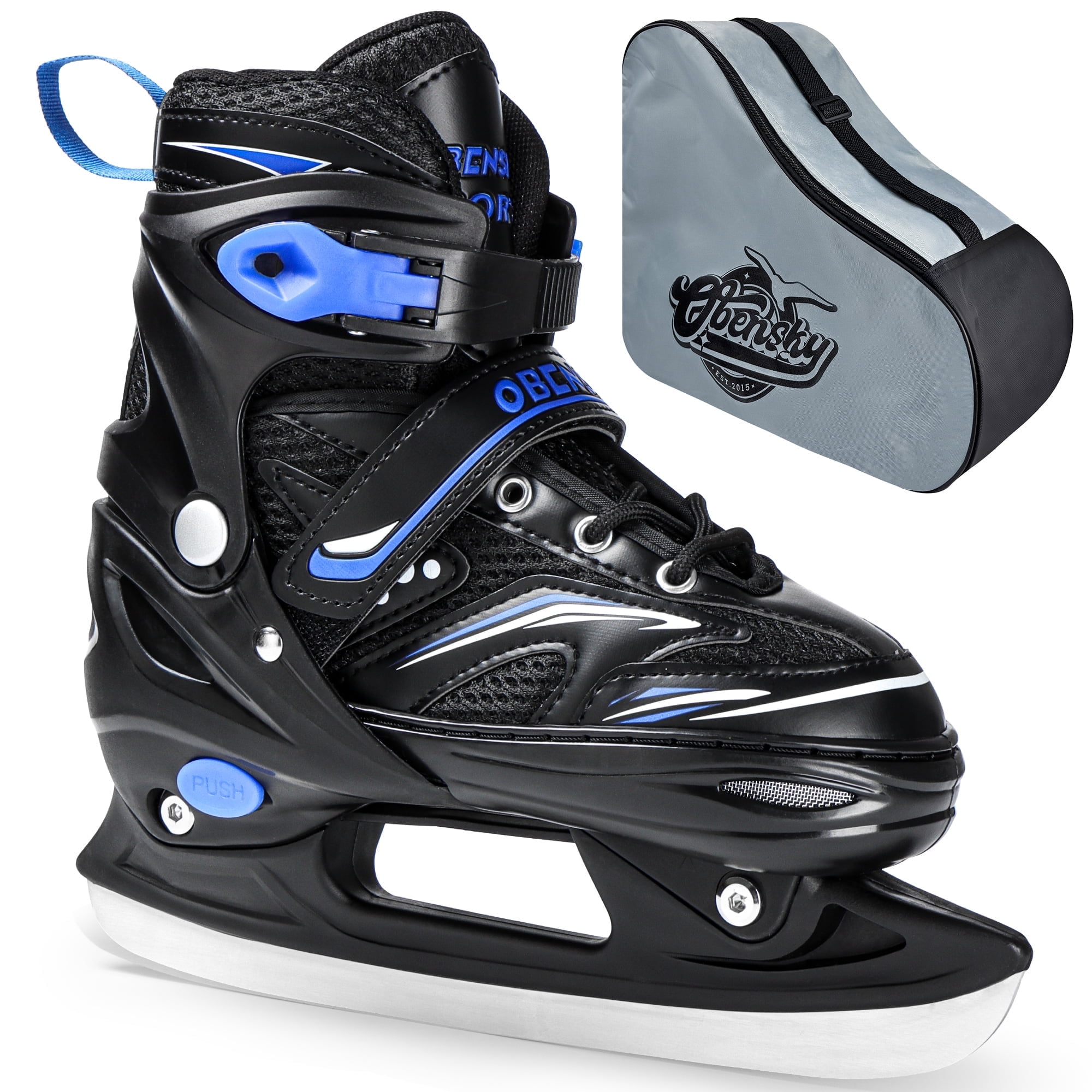 OBENSKY Adjustable Ice Skates for Kids, Beginners, Unisex, with Bag and ...