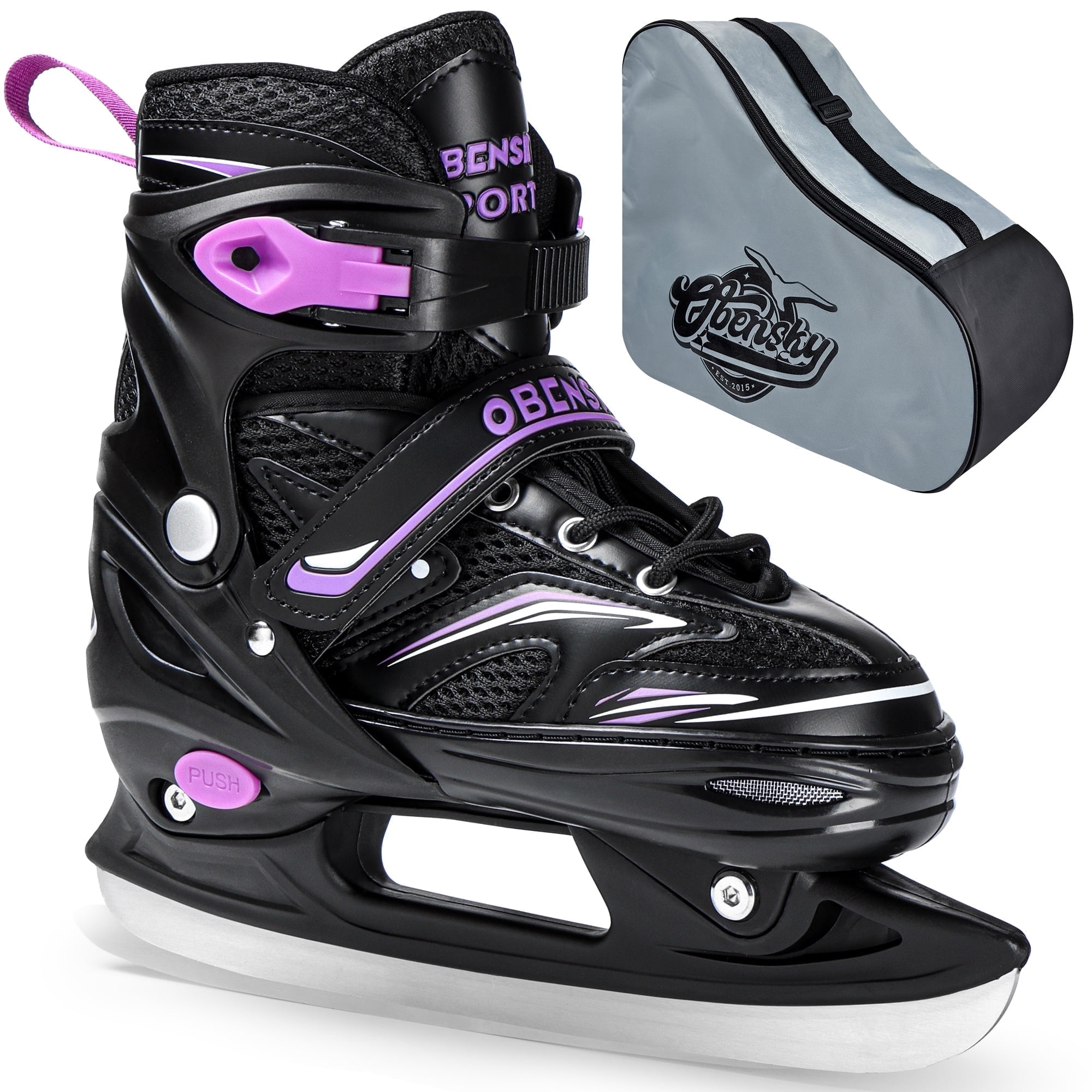 OBENSKY Kids Adjustable Ice Skates - Soft Padding, Reinforced Ankle ...