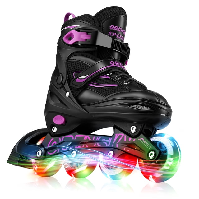 OBENSKY Adjustable Inline Skates, Illuminating Roller Blades for Kids ...
