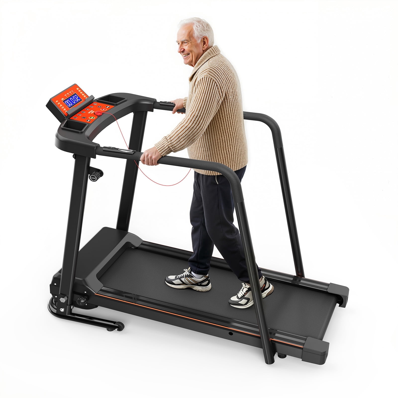 OBENSKY Walking Treadmills for Senior for Home with Long Handrail 300 ...