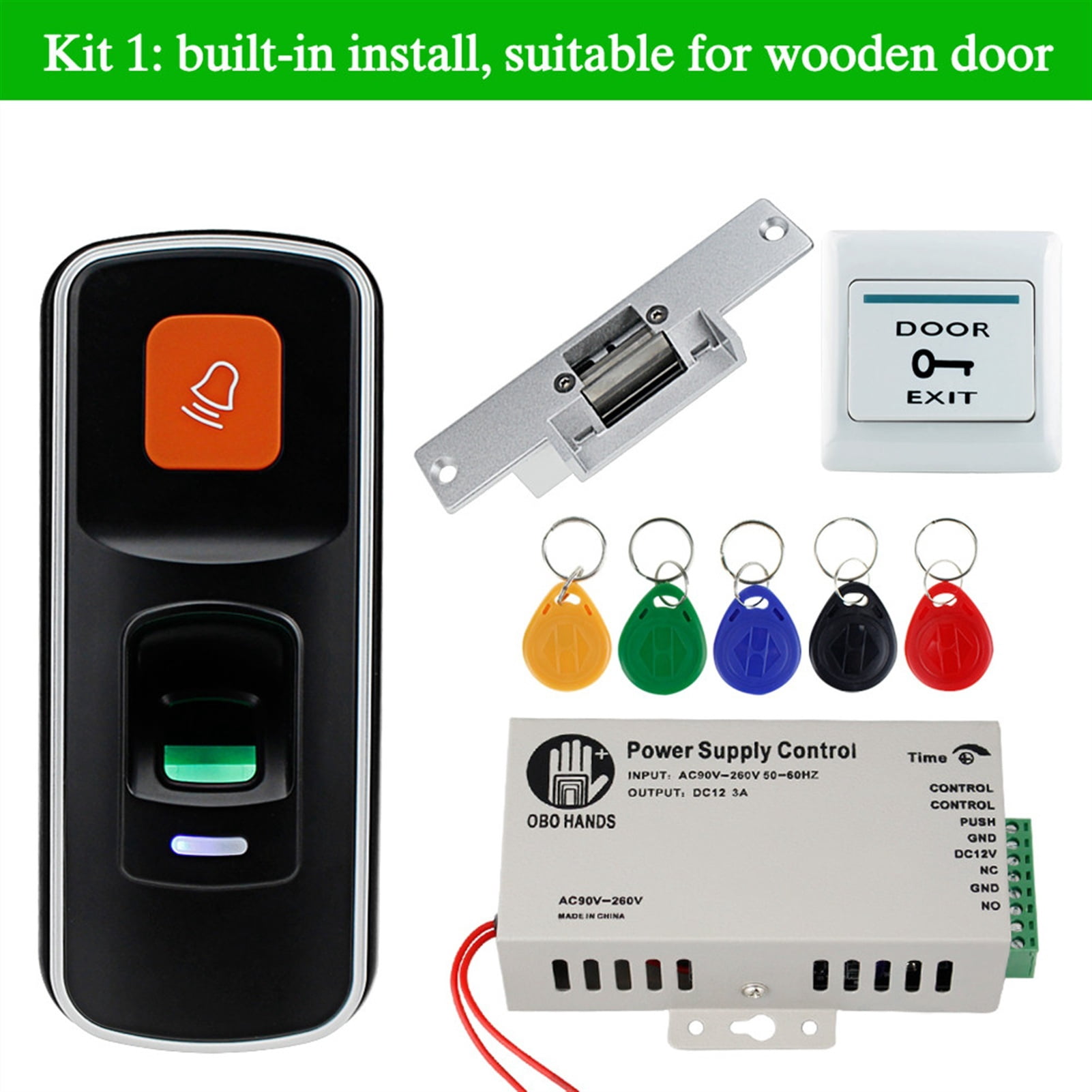 OBO RFID Door Access Control System Kit Set 125KHz Fingerprint ...