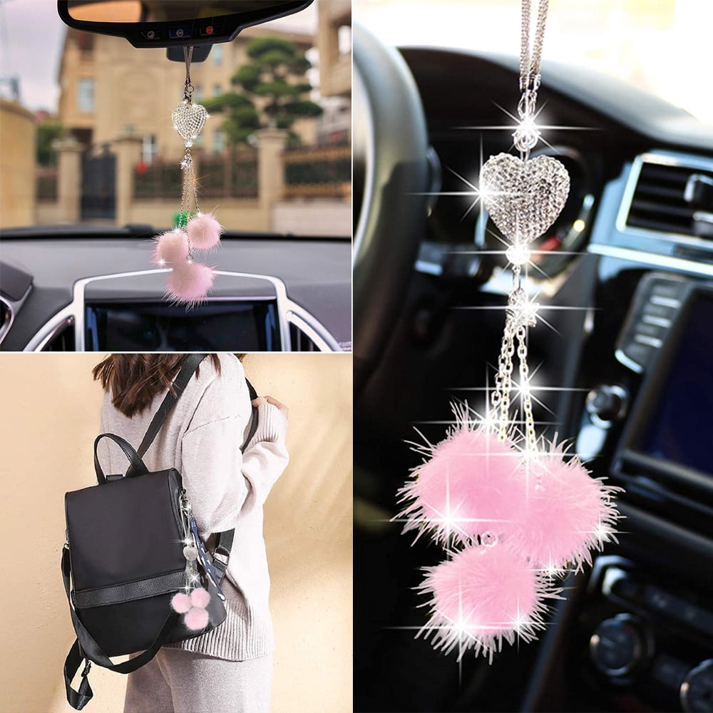 OBOSOE Bling Car Mirror Hanging Accessories for Women&Men, Car Mirror ...