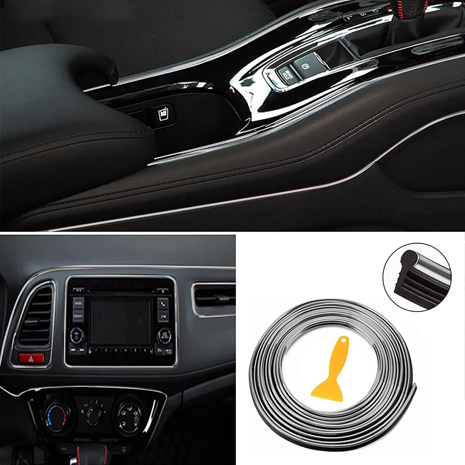 OBOSOE Car Interior Moulding Trim Electroplating Color Film Car ...