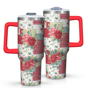 OBREWU Pioneer Flower Tumbler with Handle and Lid,40oz Pioneer Flower ...