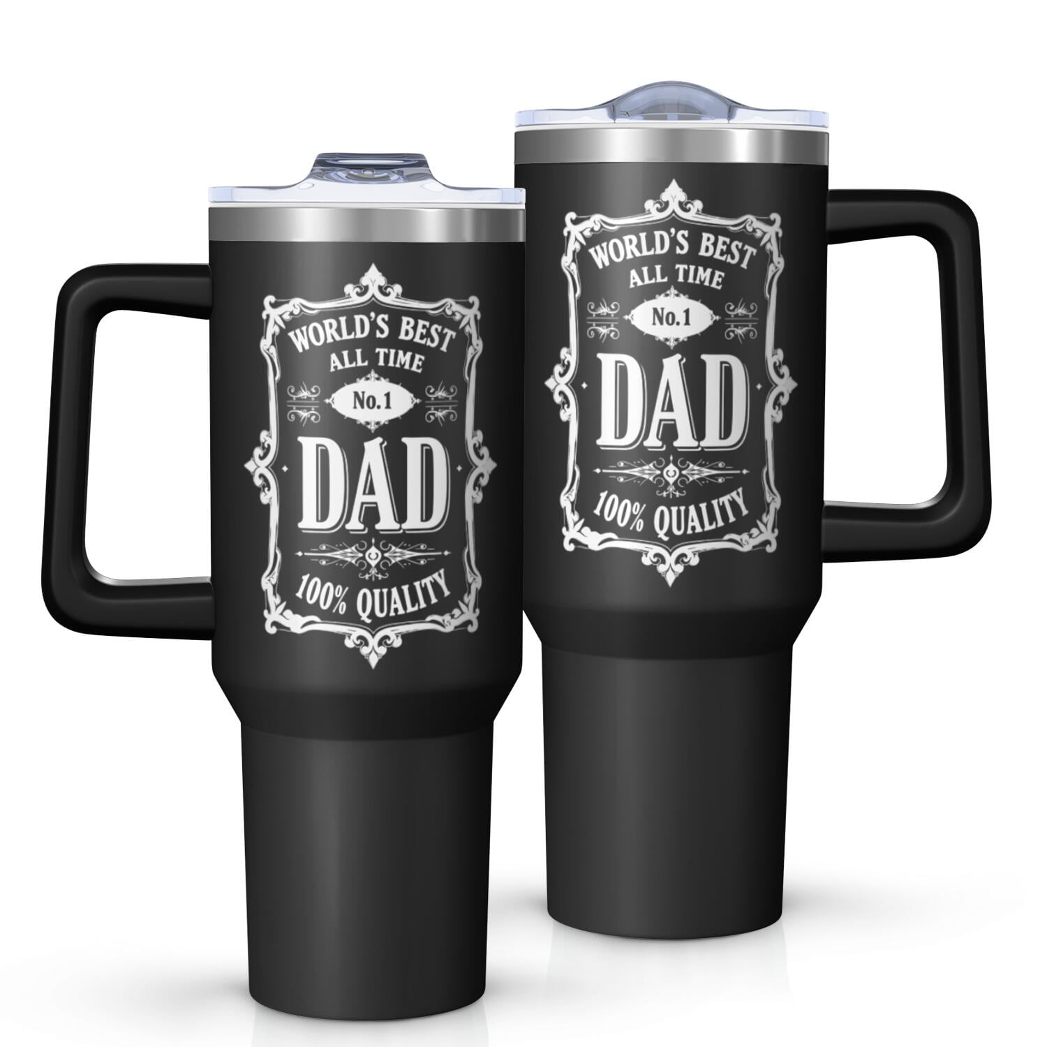 OBREWU World's Best Dad Tumbler with Handle and Lid,40oz World's Best ...