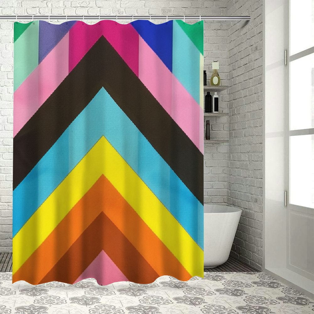 Obrewy Lgbt Pride Flag Rainbow Waterproof Shower Curtain Multiple Sizes