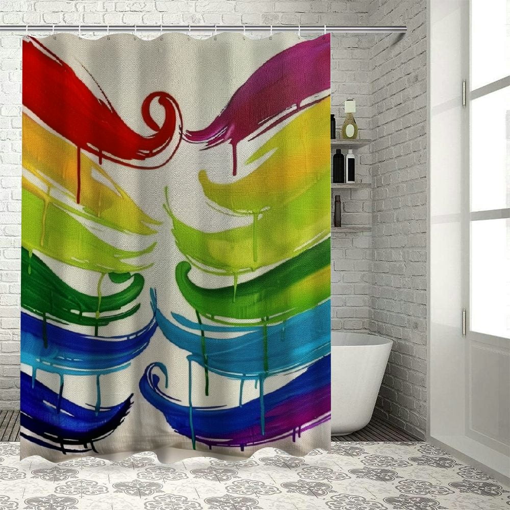 Obrewy Love Colorful Gay Bisexual Transgender For Bathroom Waterproof