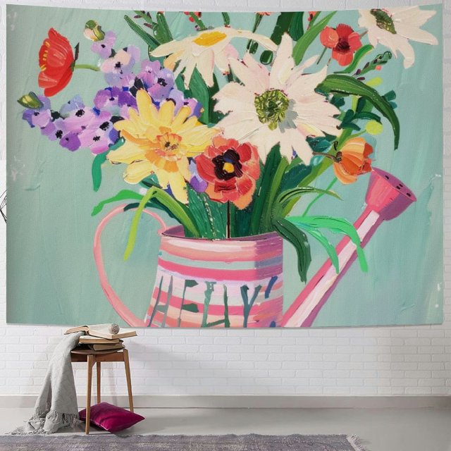 Obrewy Tulip Spring Floral Lavender Leaf Farmhouse Green Hanging