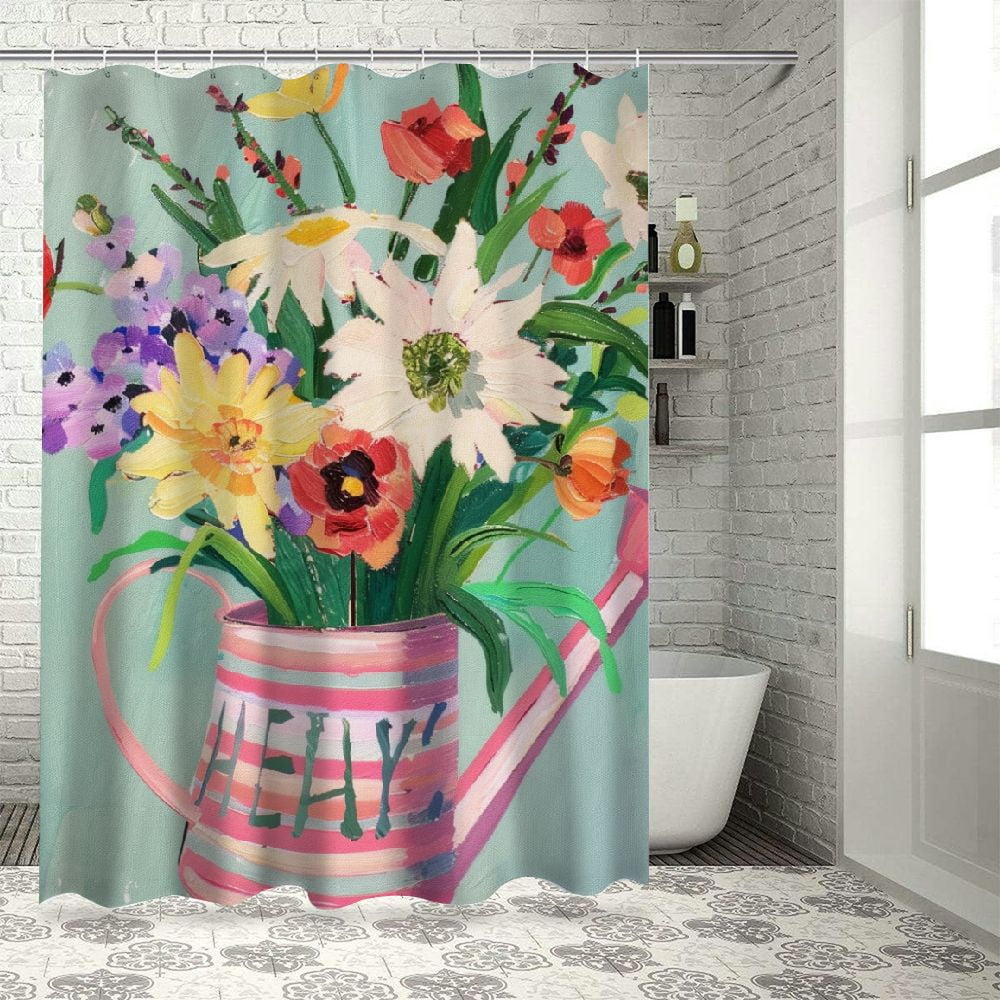Obrewy Tulip Spring Floral Lavender Leaf Farmhouse Green Waterproof