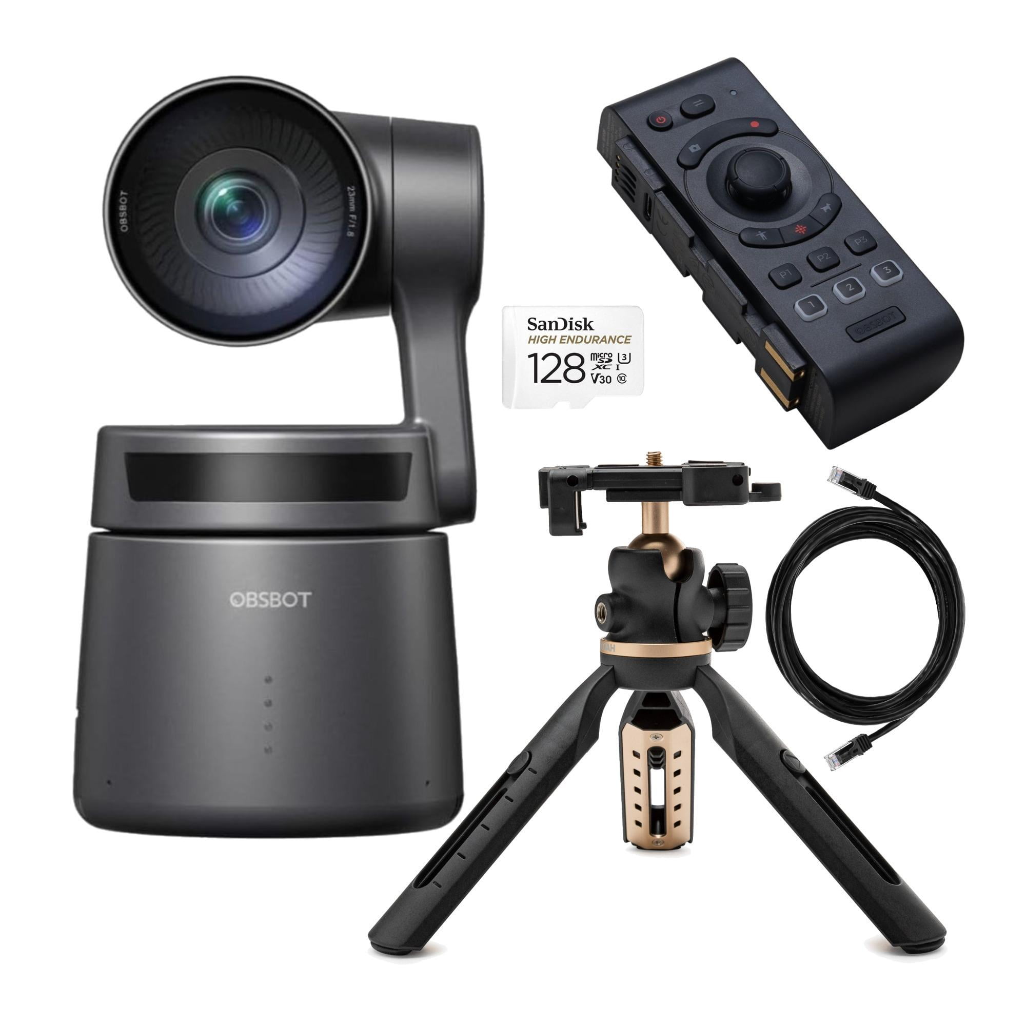 OBSBOT Tail Air AI-Powered 4K PTZ Streaming Camera (Black) Bundle with ...