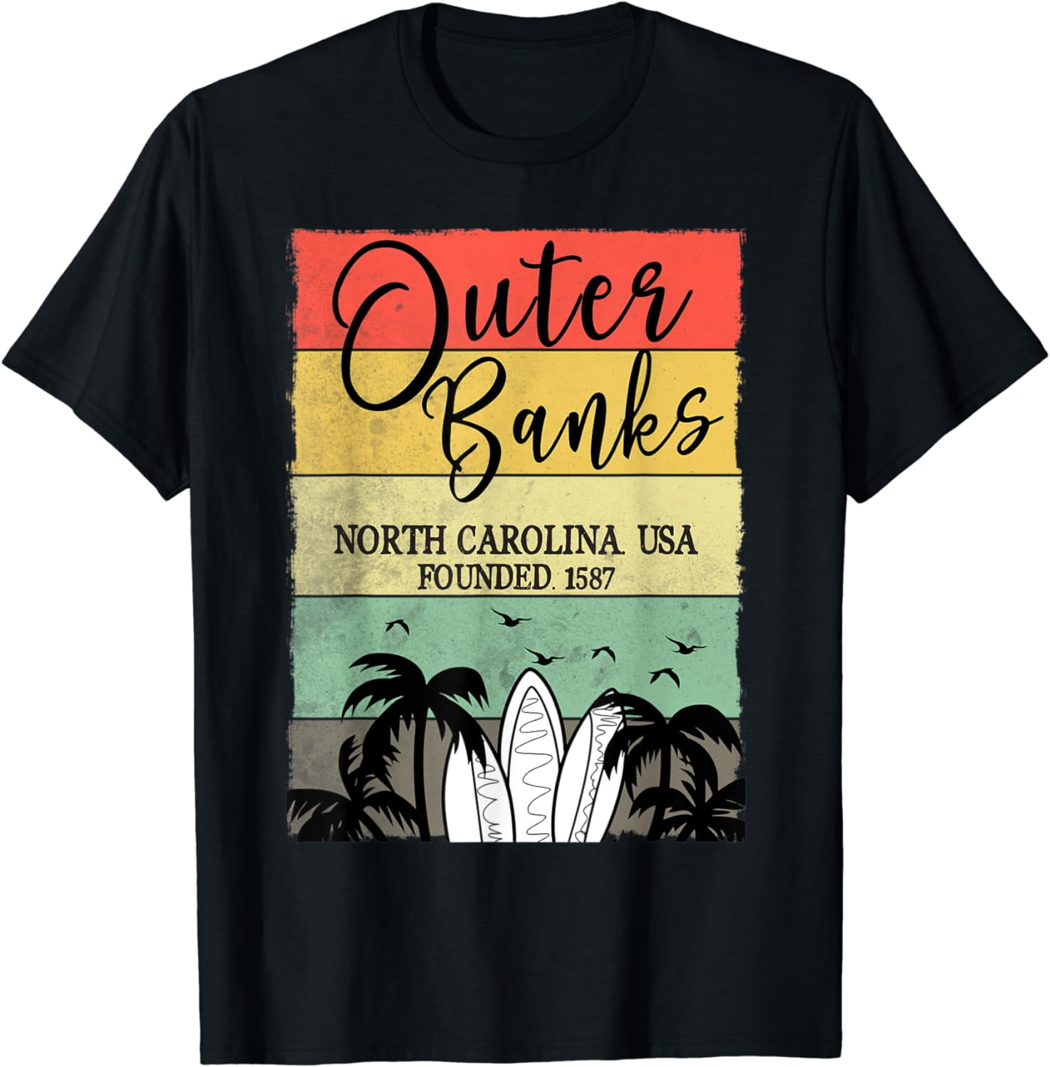 OBX Outer banks North Carolina USA Holiday Vacation Gift T-Shirt ...