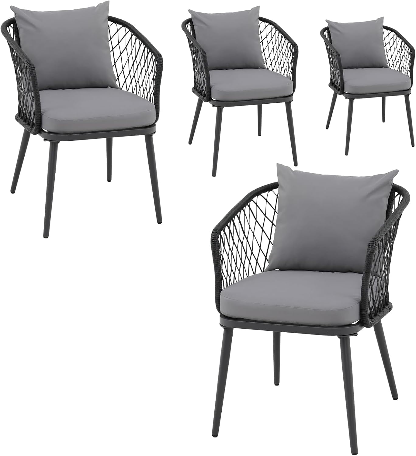 OC Orange-Casual Patio Dining Chair, All-Weather Wicker Outdoor Dining ...