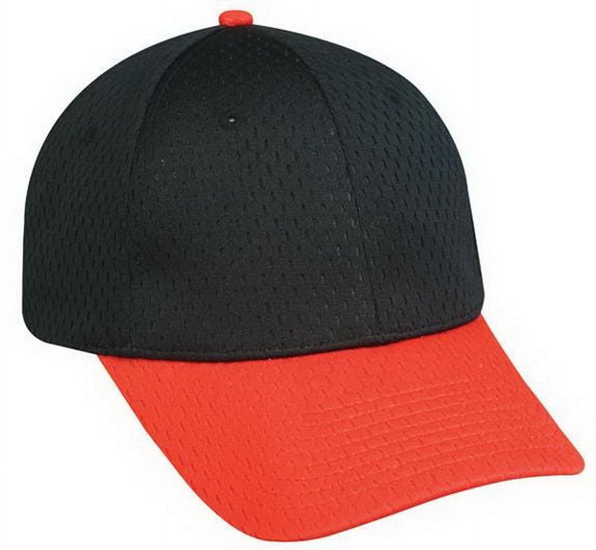 OC Sports PFX-120 Proflex Stretch Fit Mesh Baseball Cap - Black Orange ...