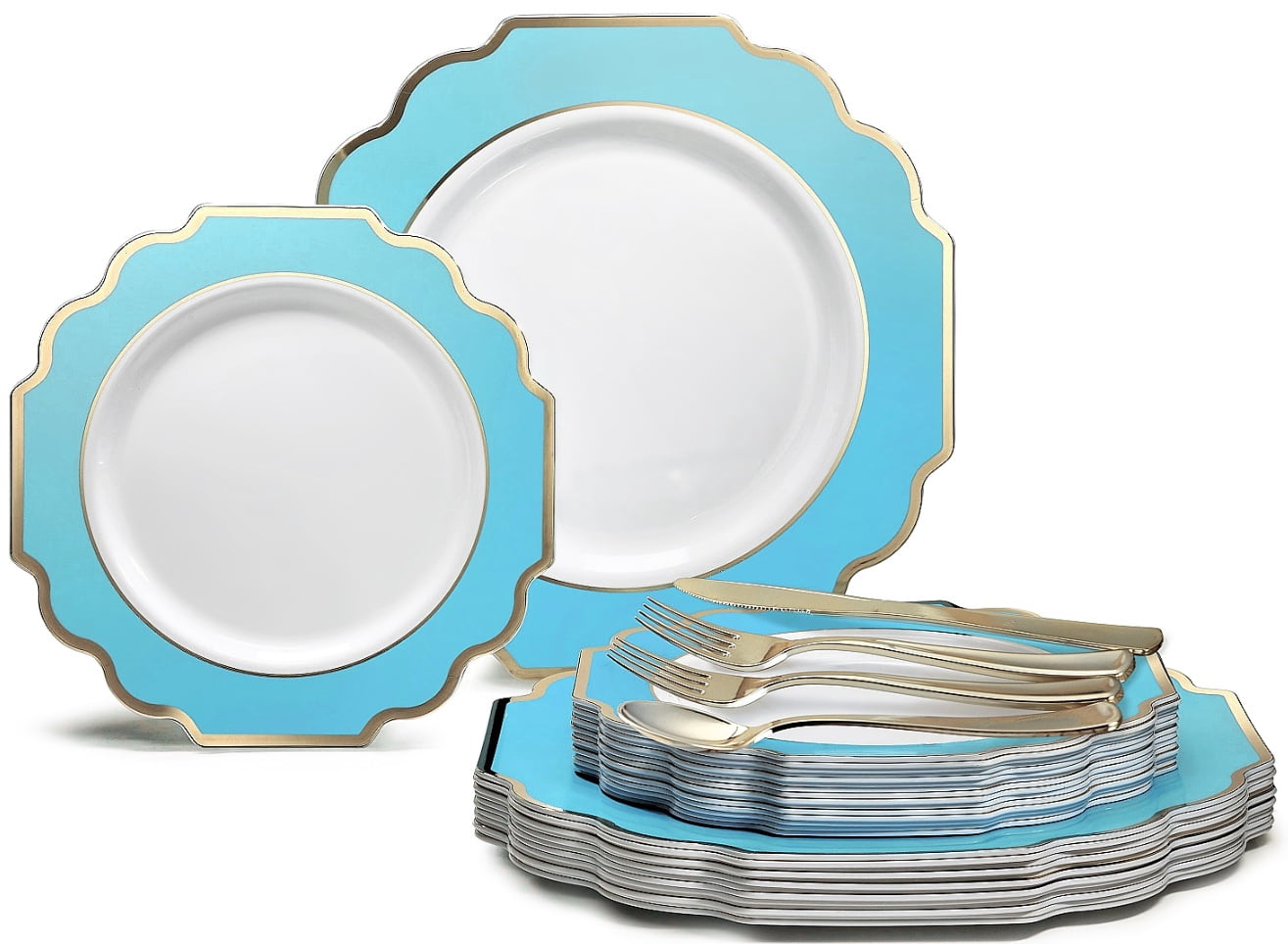 " OCCASIONS " 150 Piece set (25 Guests)-Wedding Plastic Plates ...