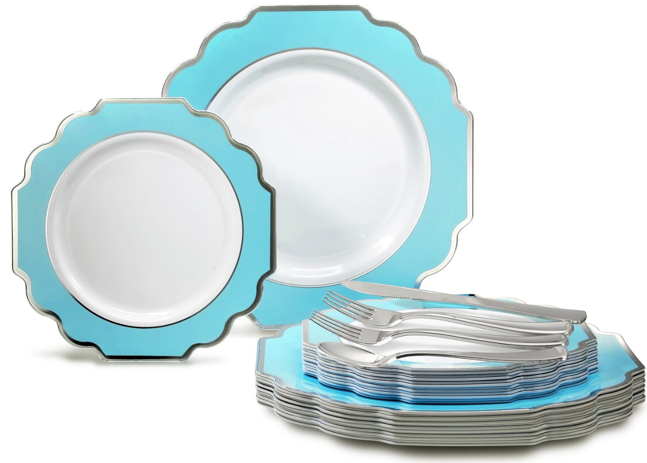 " OCCASIONS " 150 Piece set (25 Guests)-Wedding Plastic Plates ...