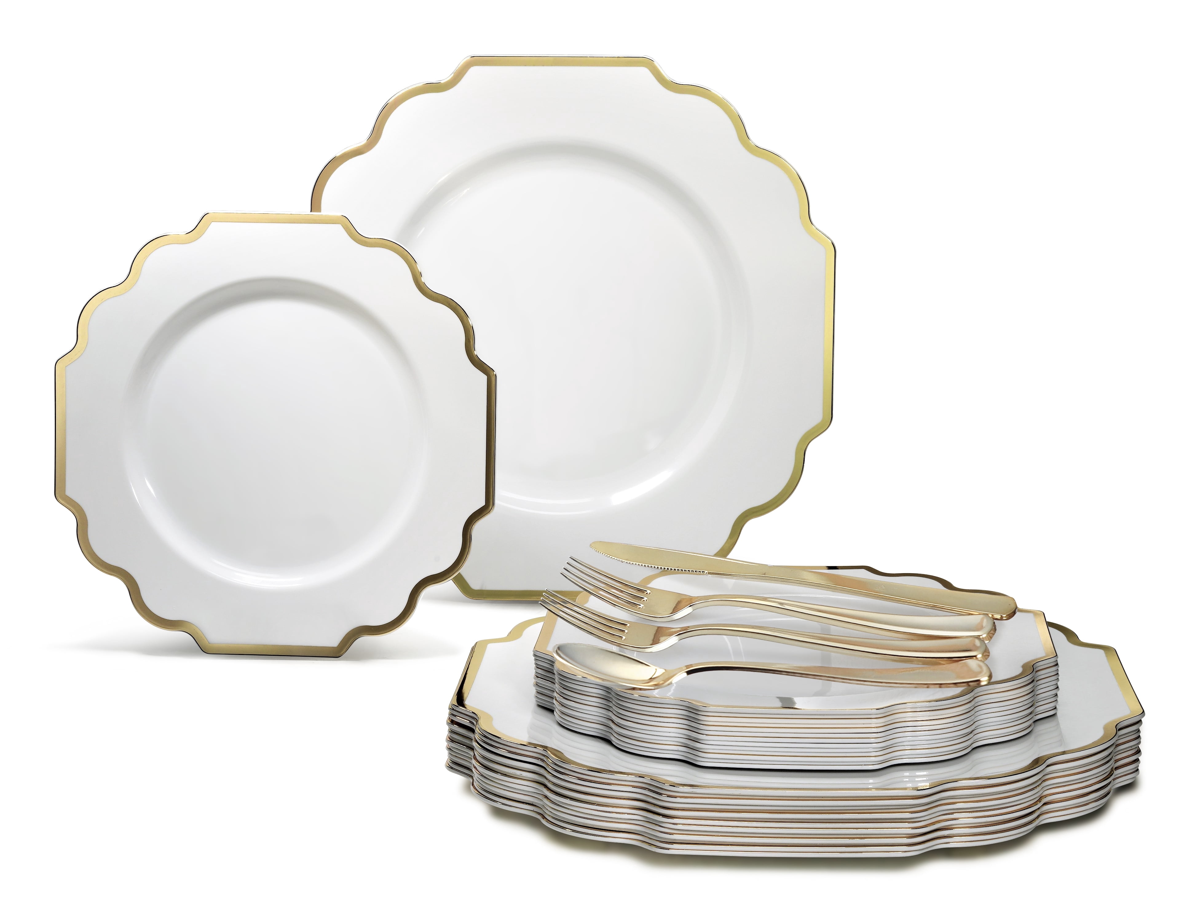 " OCCASIONS " 150 Piece set (25 Guests)-Wedding Plastic Plates ...