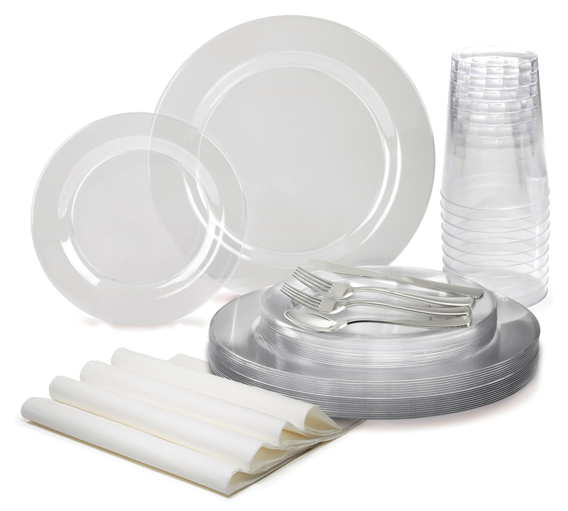 " OCCASIONS " 150pcs set (25 Guests)-Wedding Plastic Plates & cutlery ...