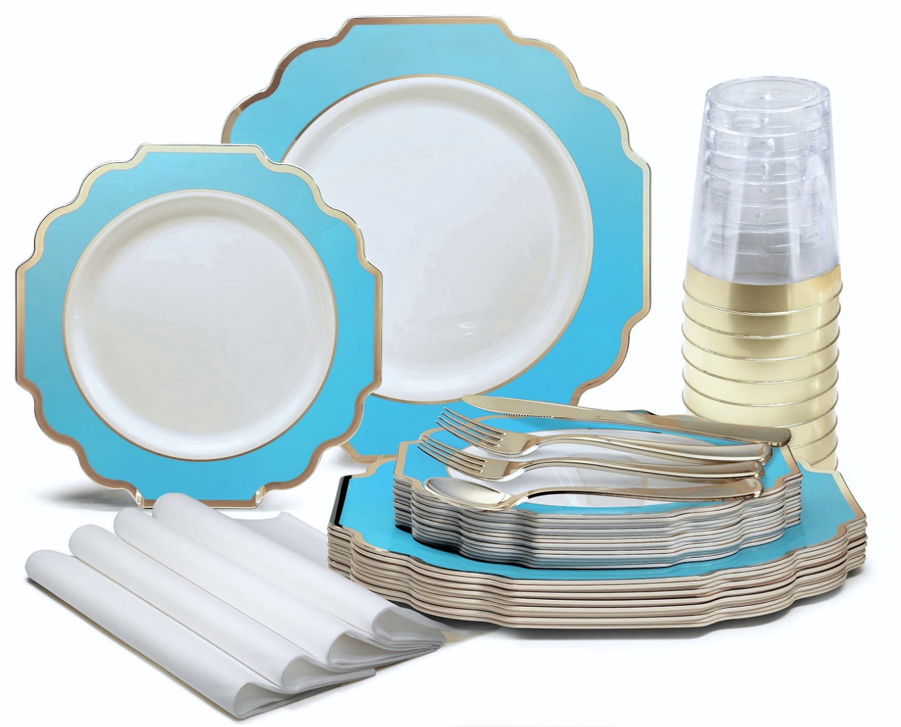 " OCCASIONS " 200 Piece set (25 Guests)-Wedding Plastic Plates ...