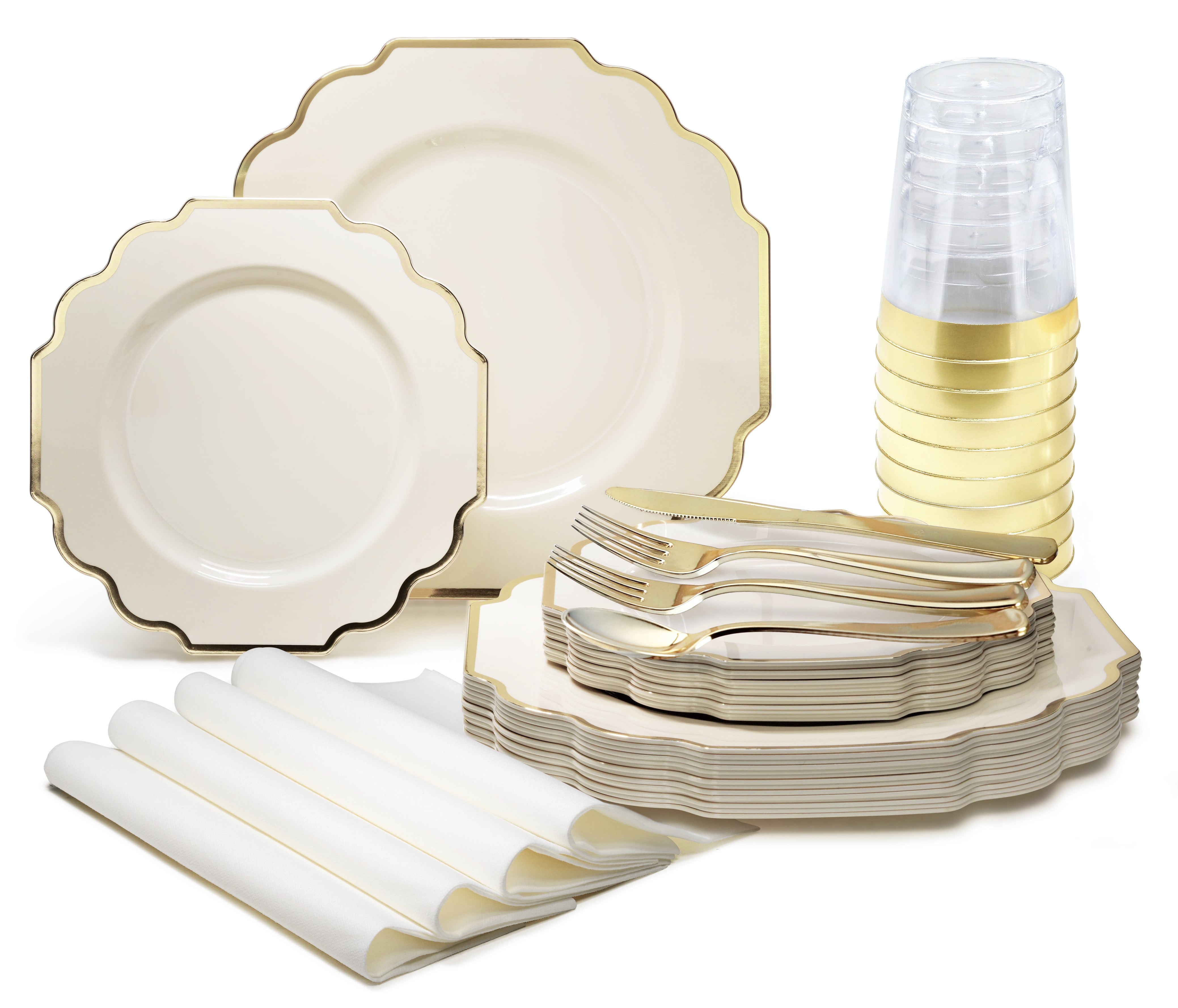 " OCCASIONS " 200 Piece set (25 Guests)-Wedding Plastic Plates ...