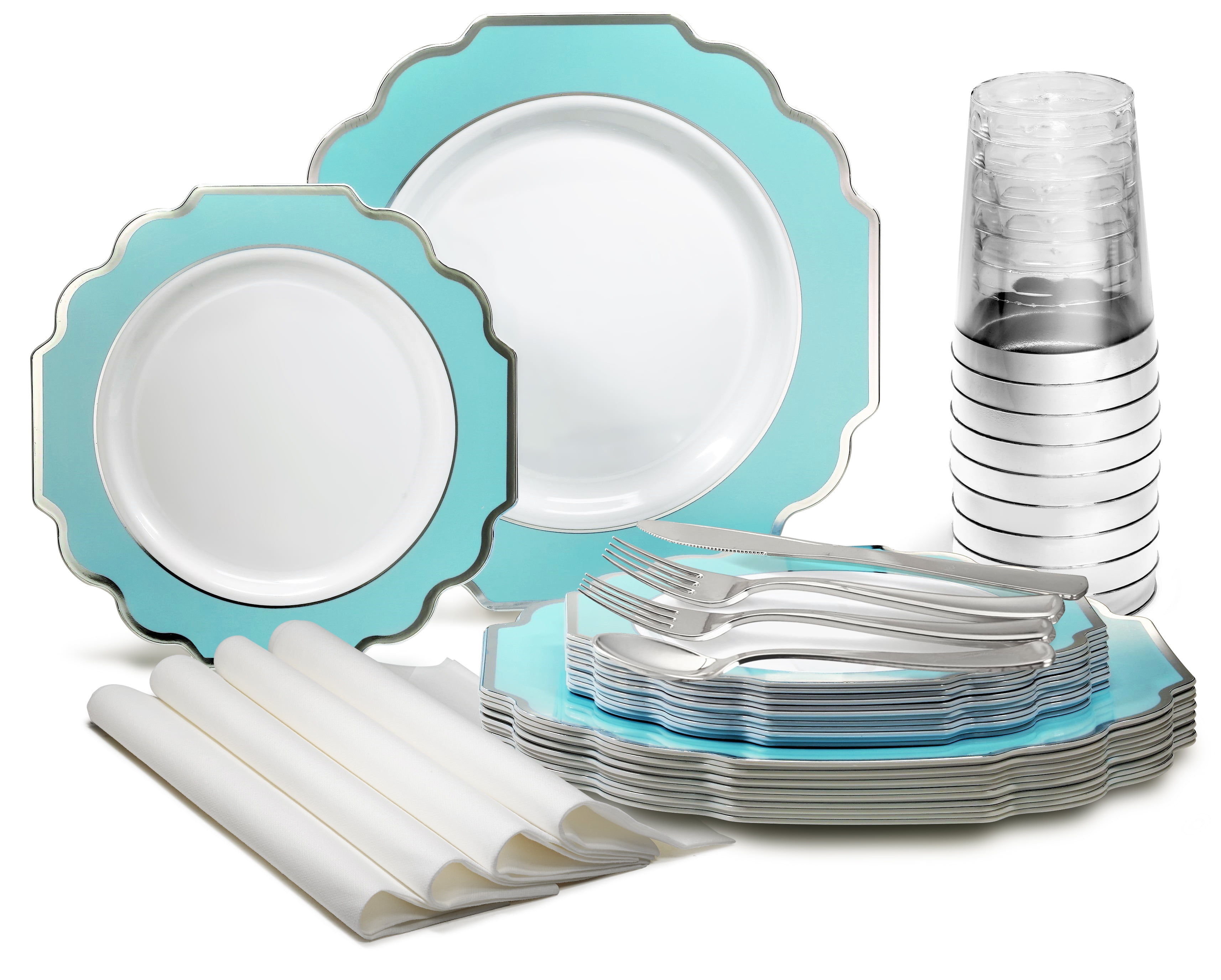 " OCCASIONS " 200 Piece set (25 Guests)-Wedding Plastic Plates ...