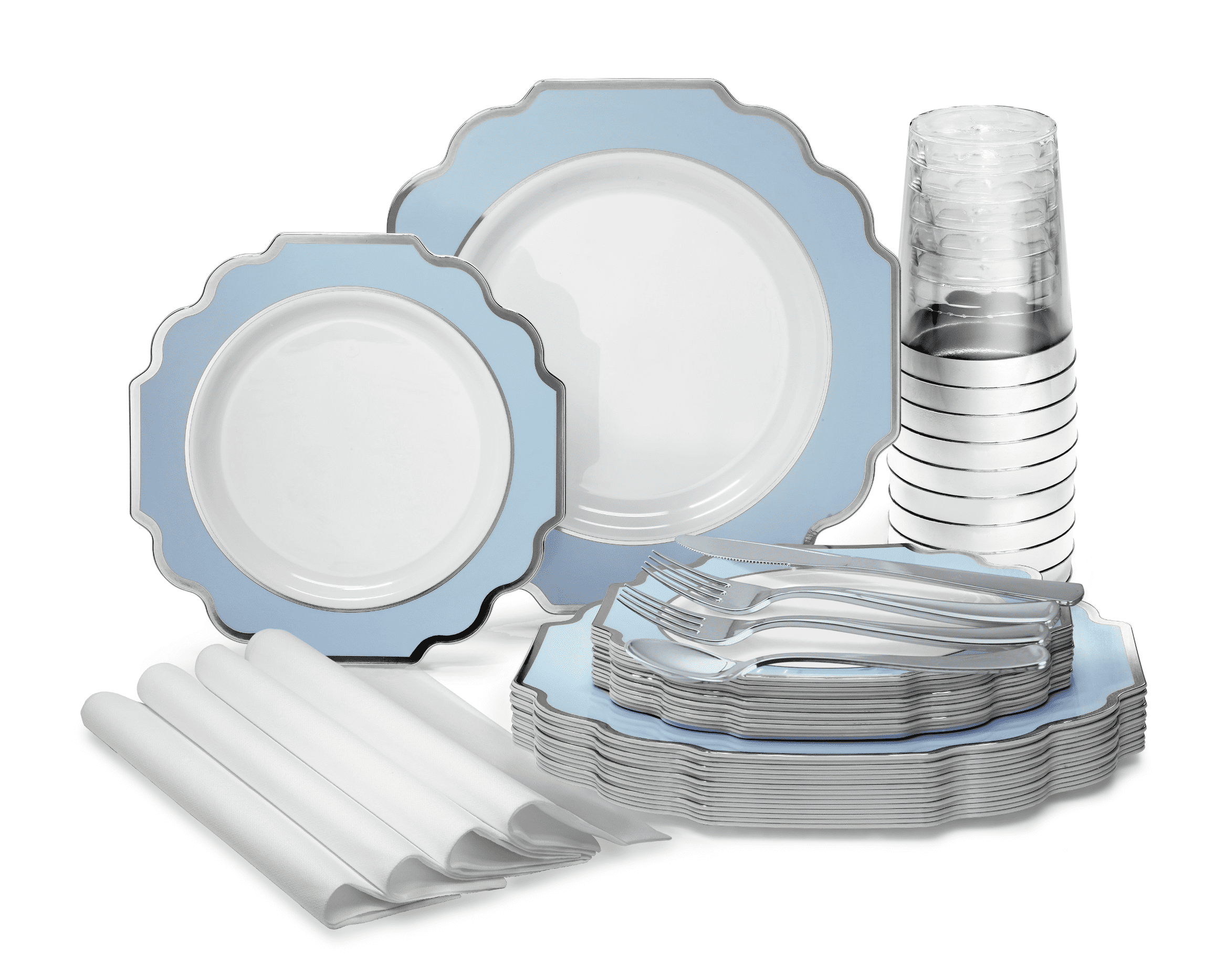 " OCCASIONS " 200 Piece set (25 Guests)-Wedding Plastic Plates ...