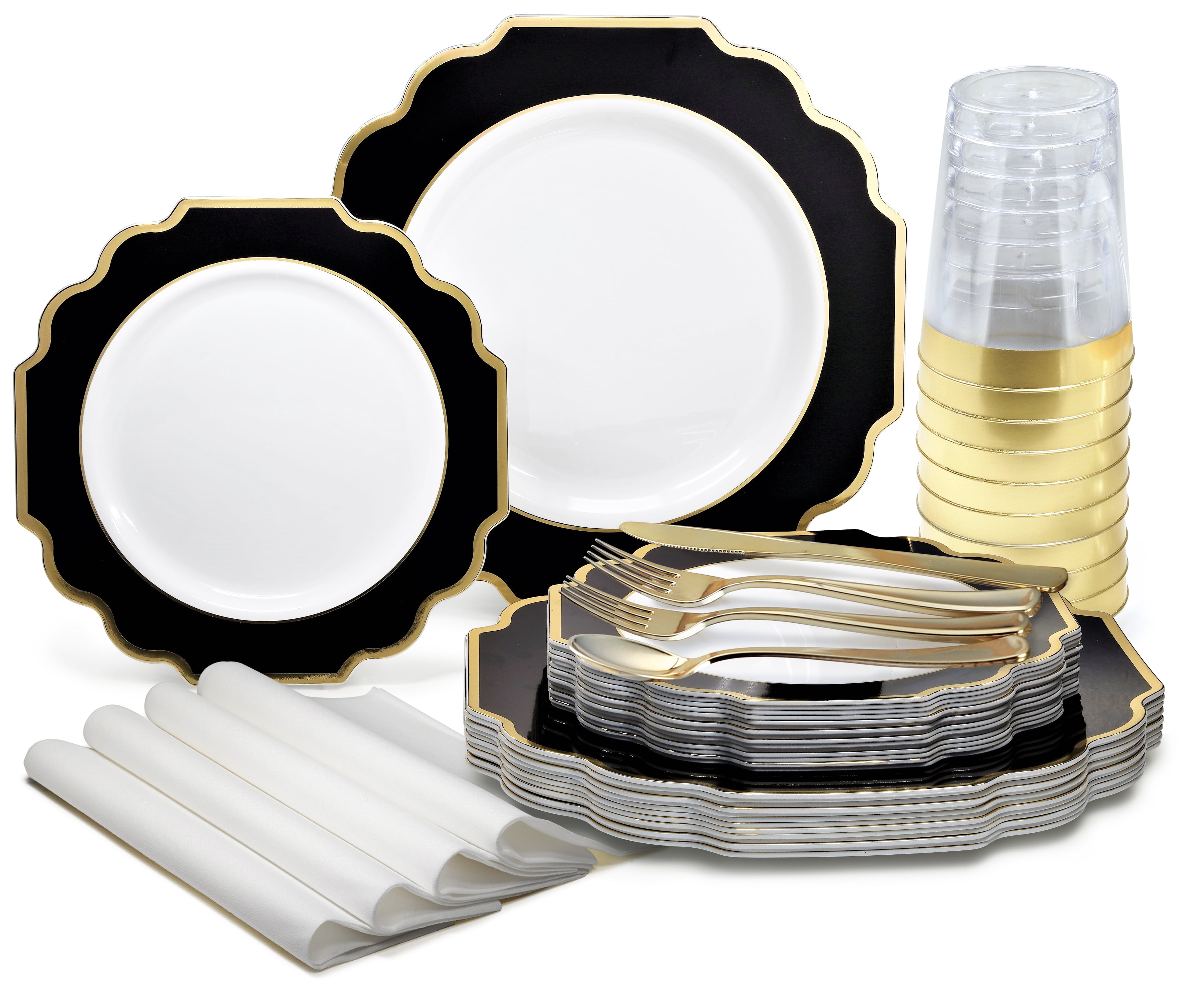 " OCCASIONS " 200 Piece set (25 Guests)-Wedding Plastic Plates ...