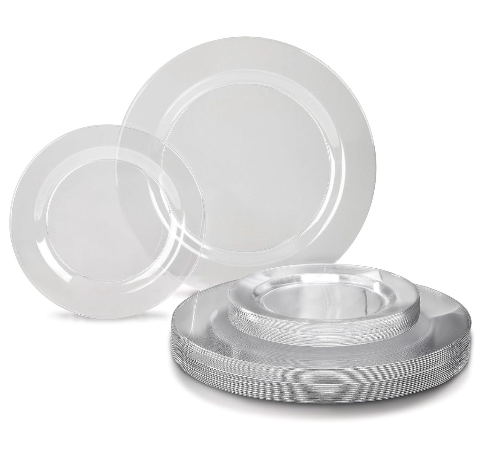 OCCASIONS 50 Plates Pack, Heavyweight Premium Disposable Plastic Plates ...