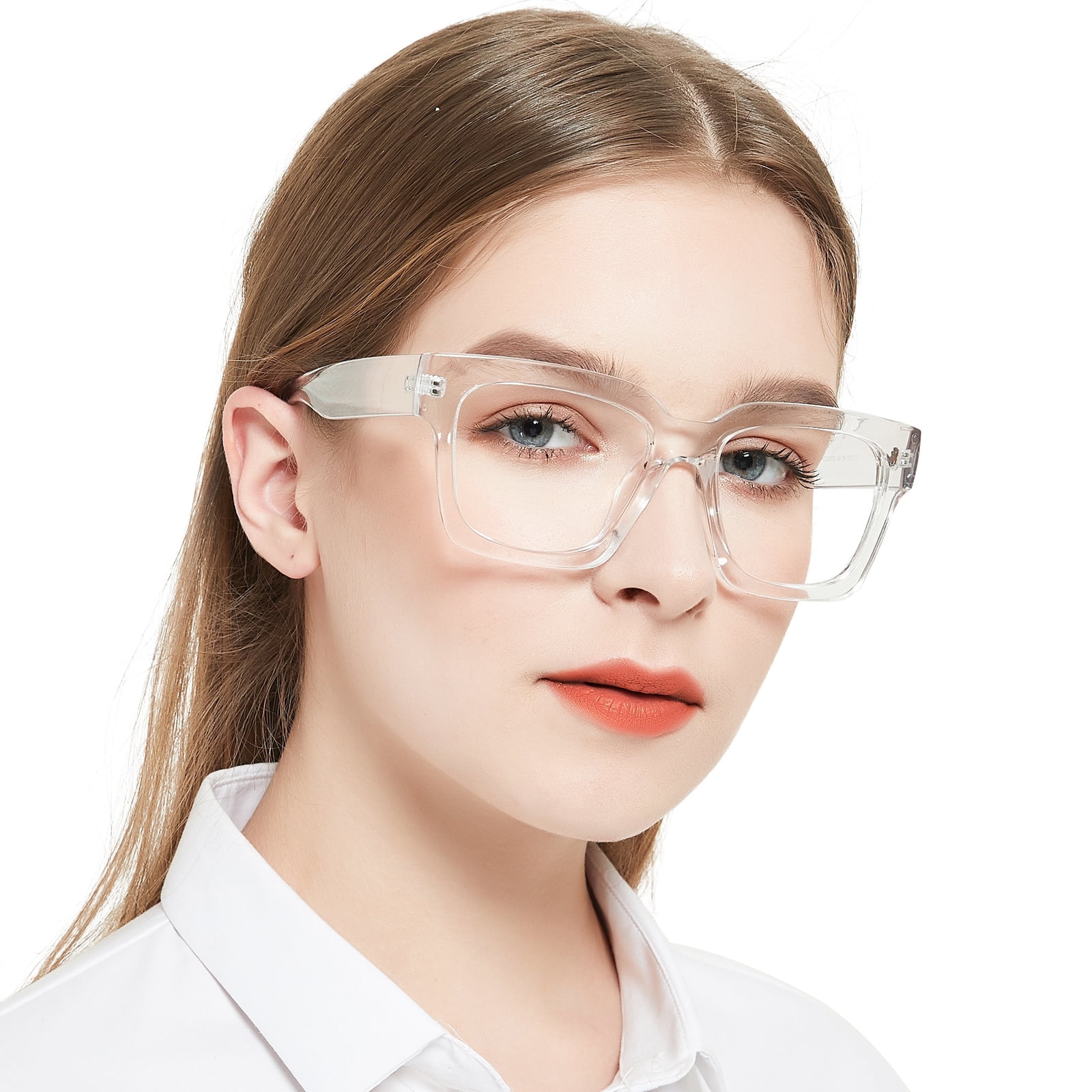 OCCI CHIARI Clear Reading Glasses for Women 2.00 Square Oversized ...