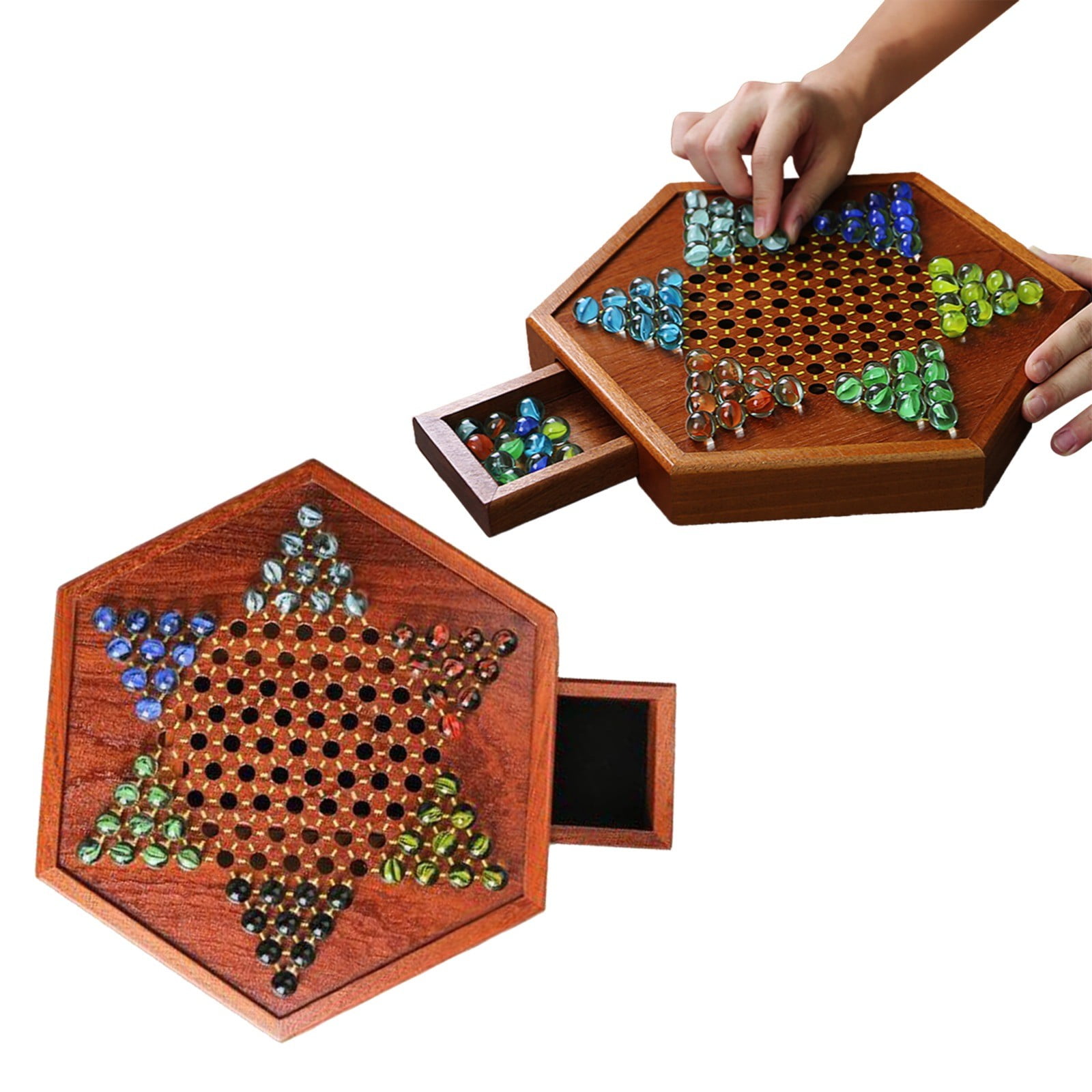 OCCOKO Chinese 15" Large Upgraded Version Wooden Game Board 16mm 60+12 ...