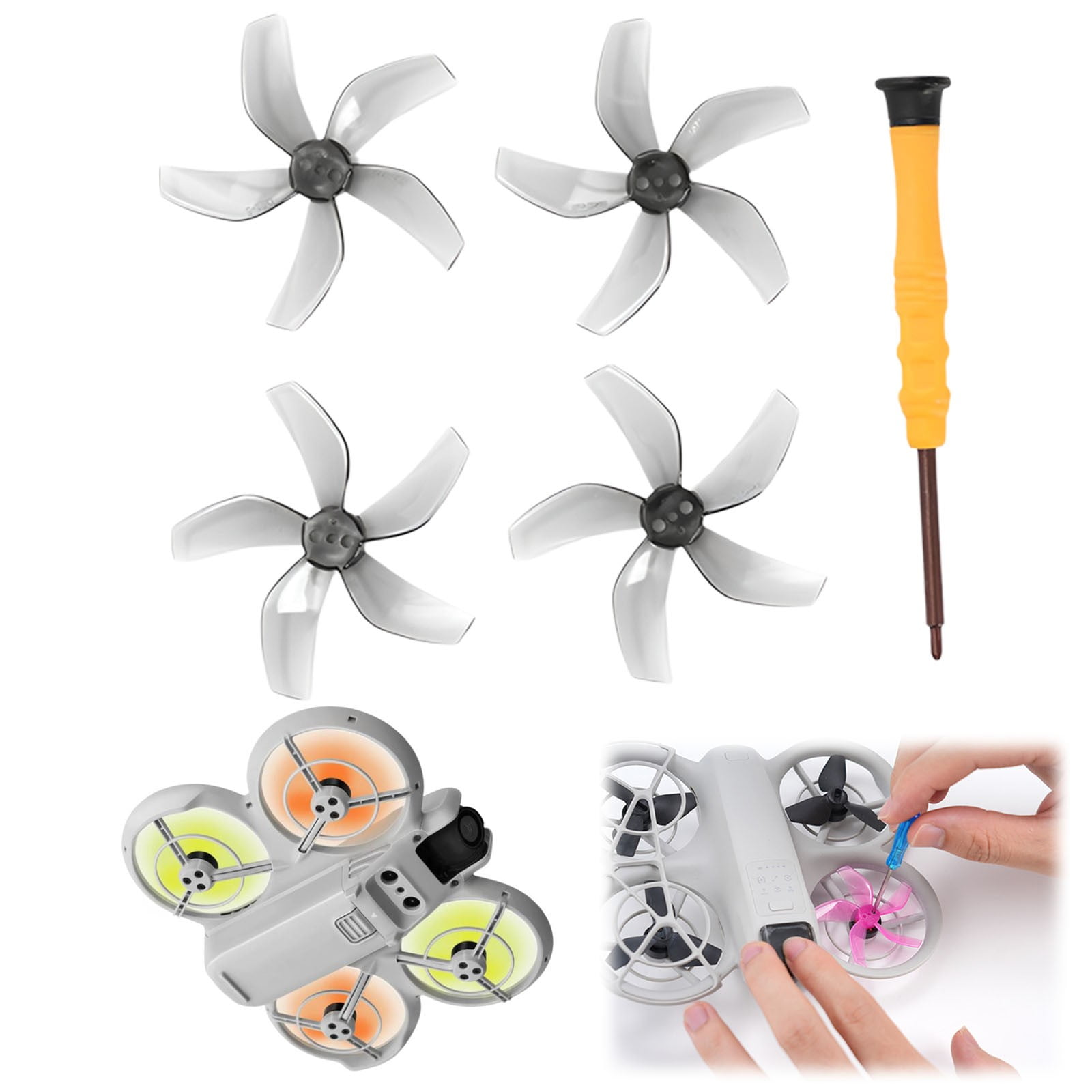 OCCOKO (Improved Version Including Screws)4Pcs Drone Color Propeller ...