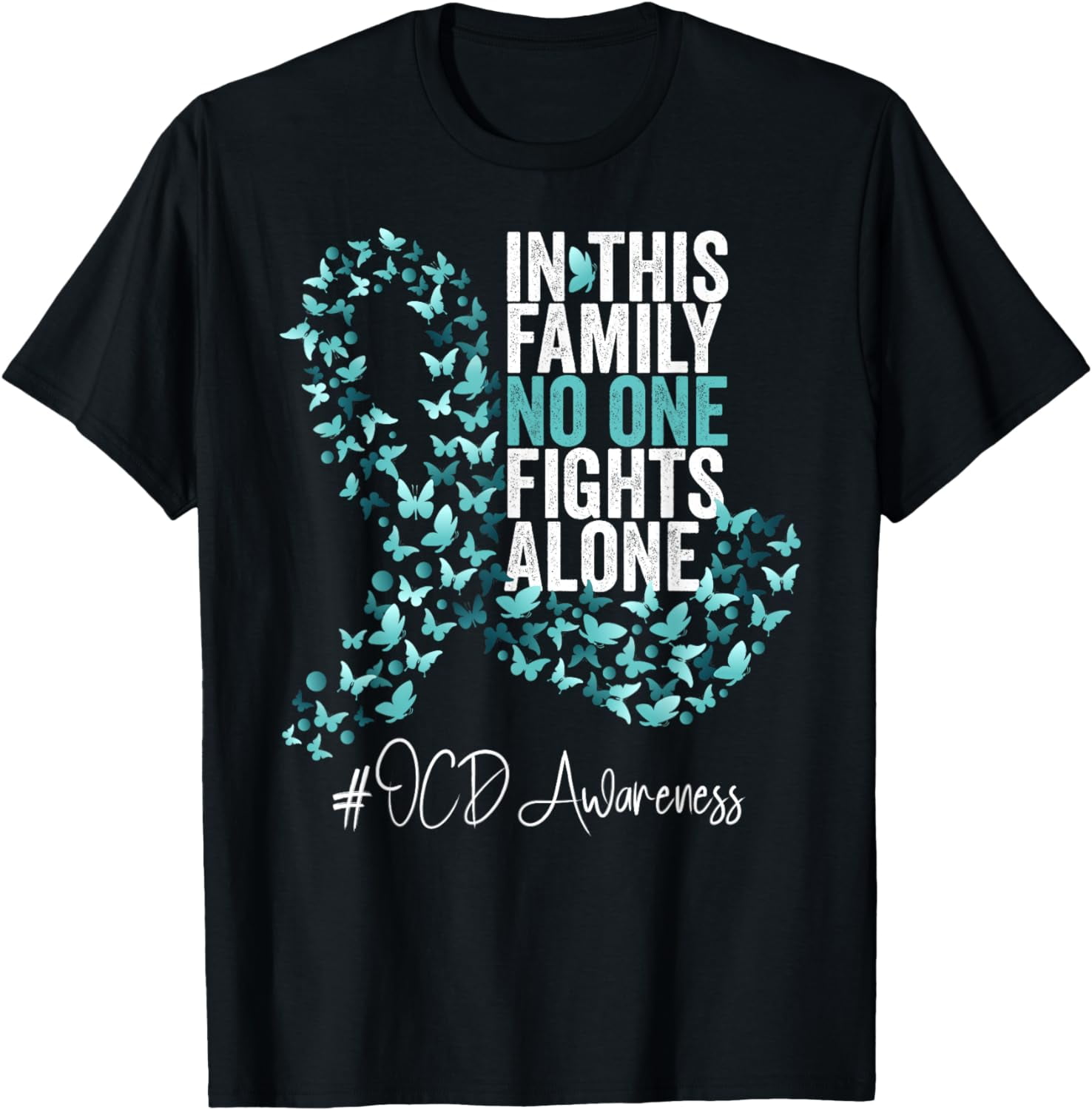 OCD Awareness Month Teal, Ribbon T-Shirt mens t hirt men，black，women ...