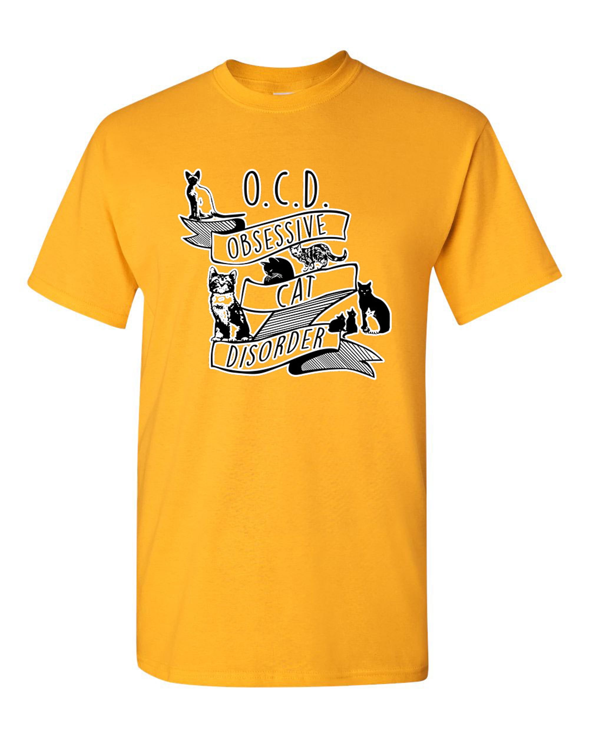 OCD Obsessive Cat Disorder Funny DT Adult T-Shirt Tee - Walmart.com