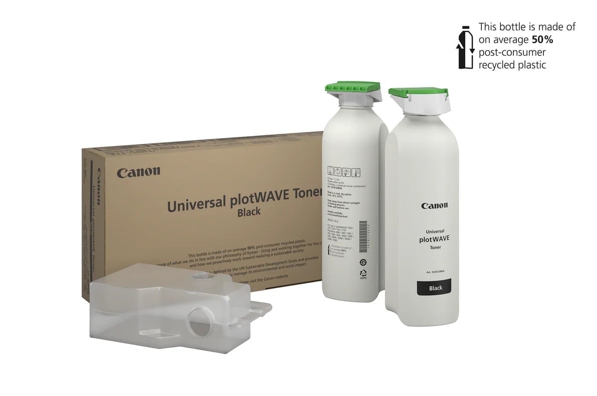 OCE NEW UNIVERSAL Toner (2x500g bottle) fits: plotWAVE T30, T35, T50 ...