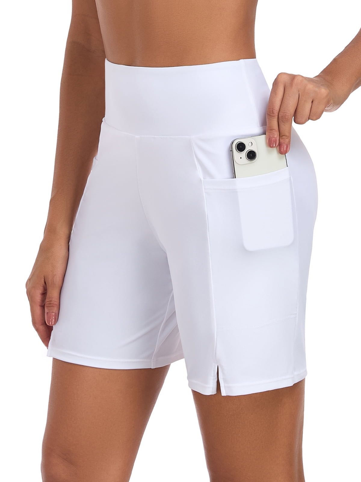 OCEAN BLUES Women’s High Waisted Beach Board Shorts with Pockets ...