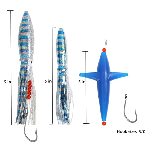 OCEAN CAT Saltwater Squid Trolling Lure for Marlin Tuna Mahi Dolphin ...