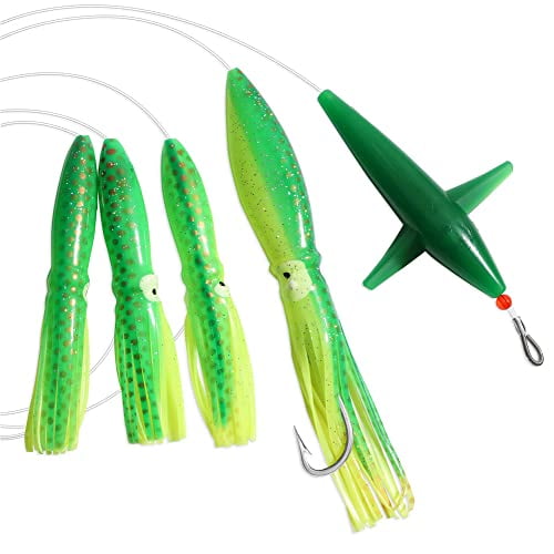OCEAN CAT Saltwater Squid Trolling Lure for Marlin Tuna Mahi Dolphin ...
