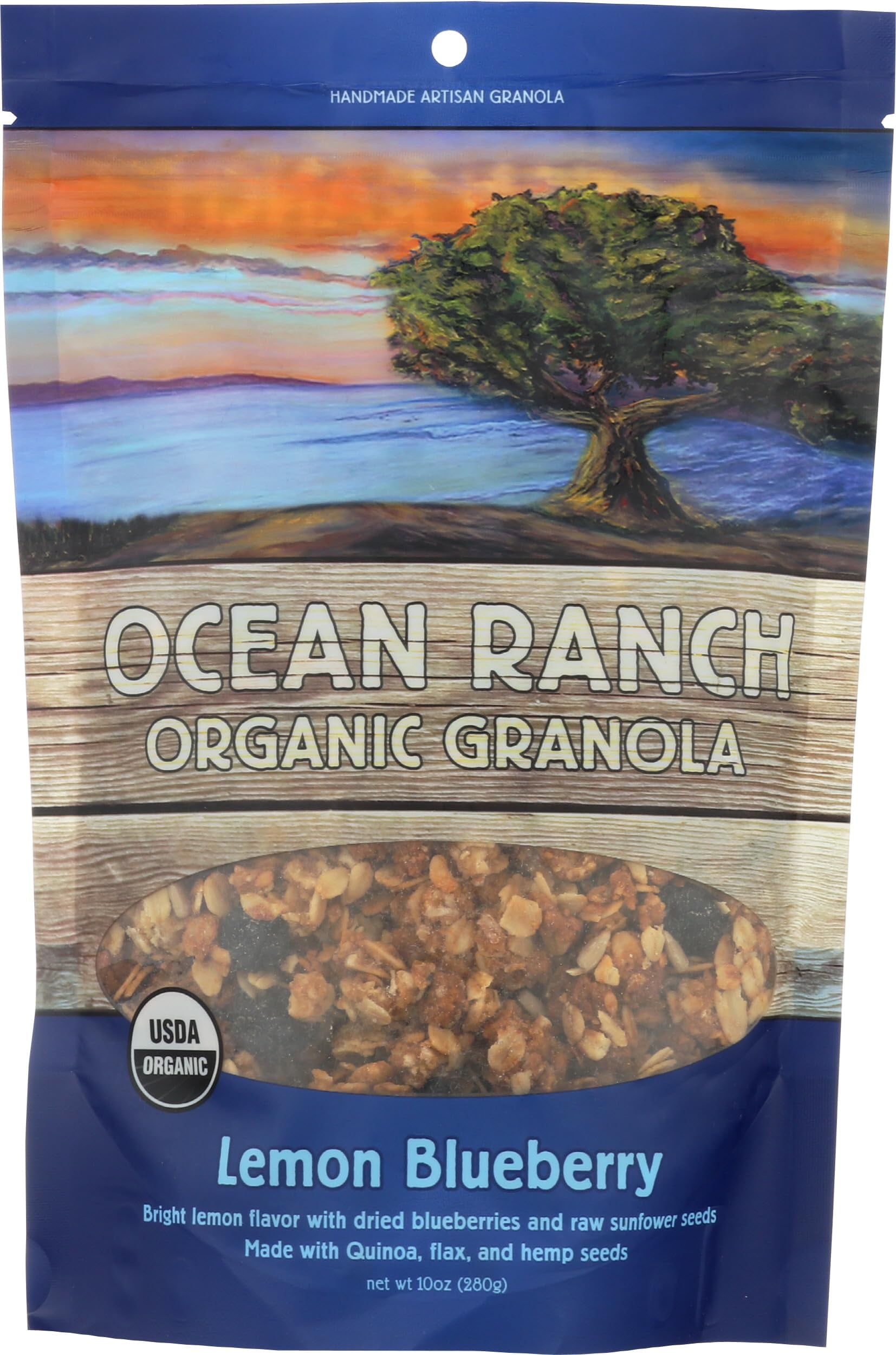OCEAN RANCH ORGANICS Organic AIF4 Lemon Blueberry Granola, 10 OZ ...