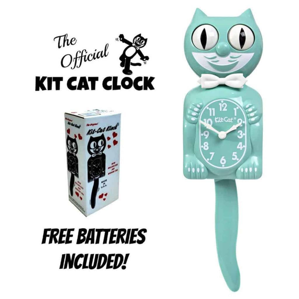 OCEAN WAVES KIT CAT CLOCK 15.5" Retro Green Free Battery USA MADE Kit-Cat Klock - Walmart.com