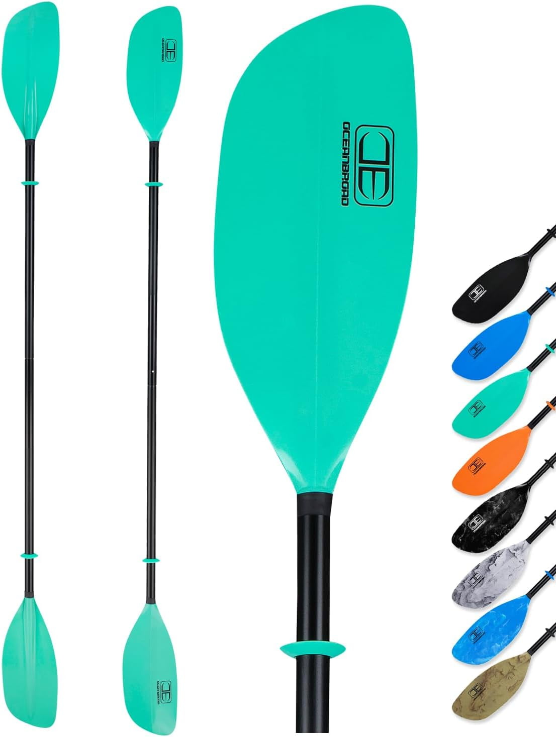 OCEANBROAD Kayak Paddle 86in/218cm, 90.5in/230cm Alloy Shaft 2-Piece ...