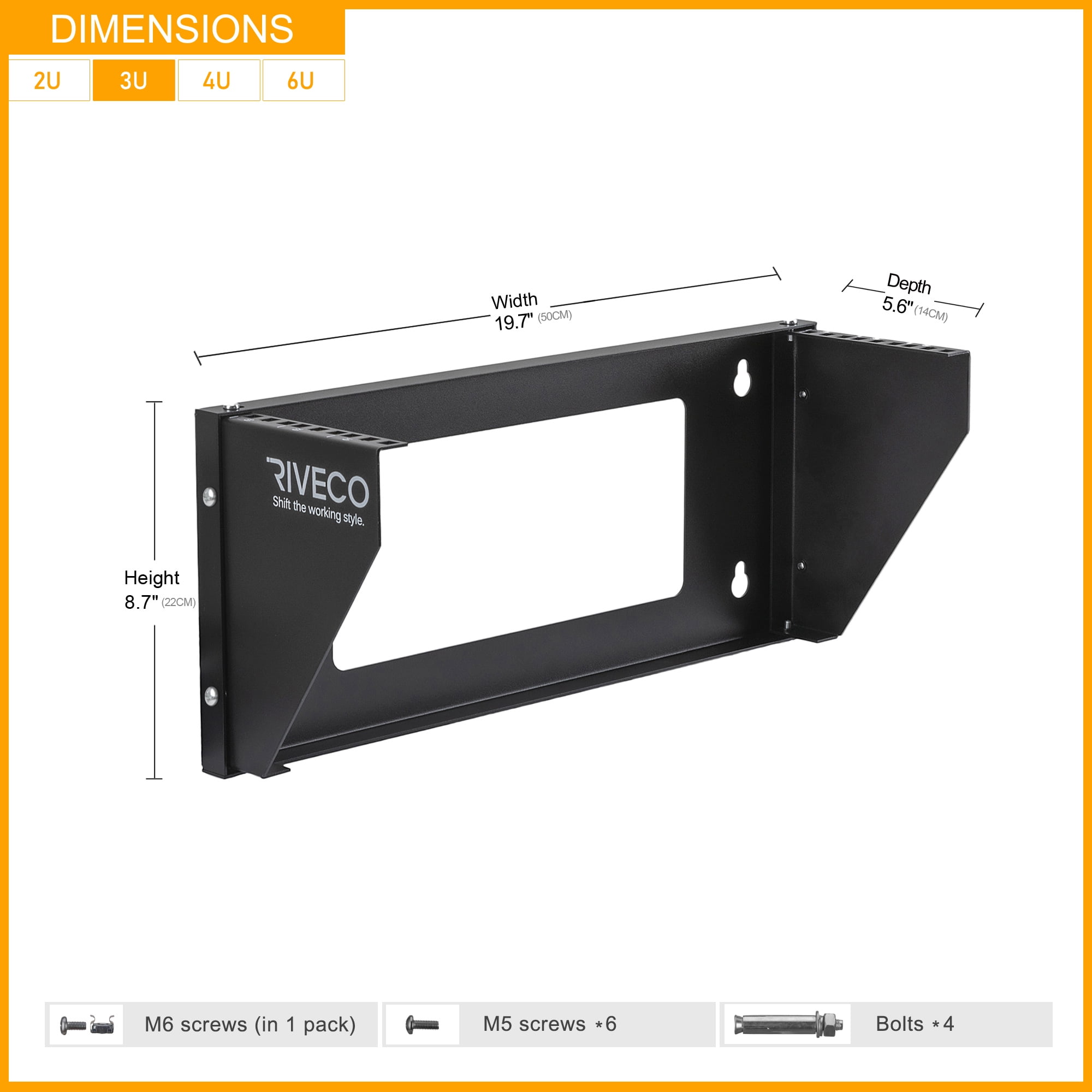 OCEANHUG 3U Wall Mount Rack for Network| Reinforced Heavy Load 66-99 ...