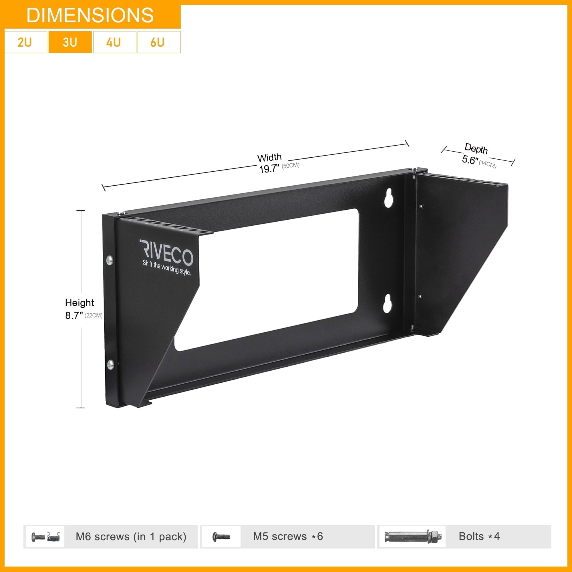OCEANHUG 3U Wall Mount Rack for Network| Reinforced Heavy Load 66-99 ...