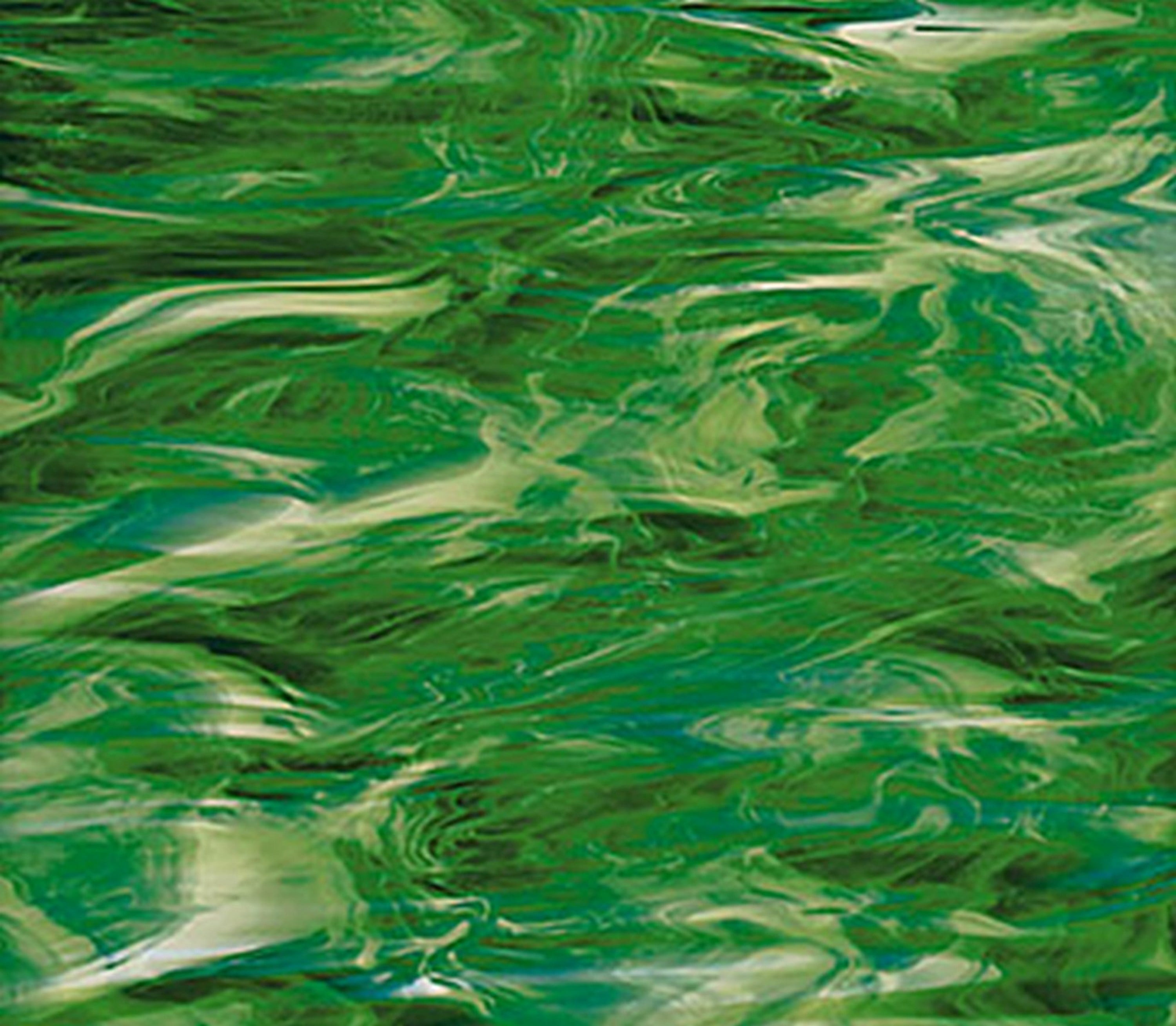 OCEANSIDE STAINED/FUSING GLASS SHEETS - DARK GREEN/WHITE FUSIBLE (Small ...