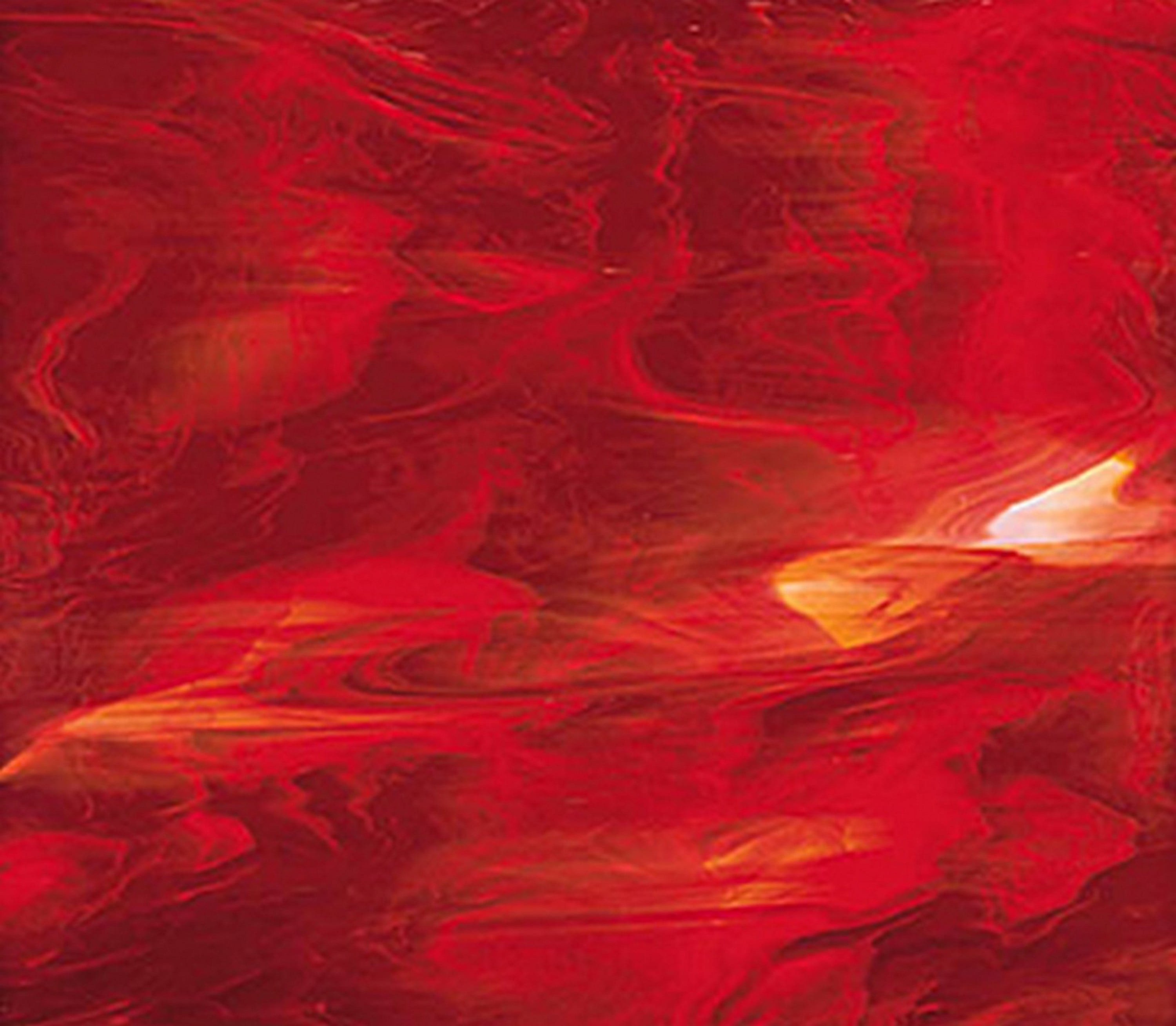 OCEANSIDE STAINED/FUSING GLASS SHEETS - RED/WHITE FUSIBLE (Small 8" x ...