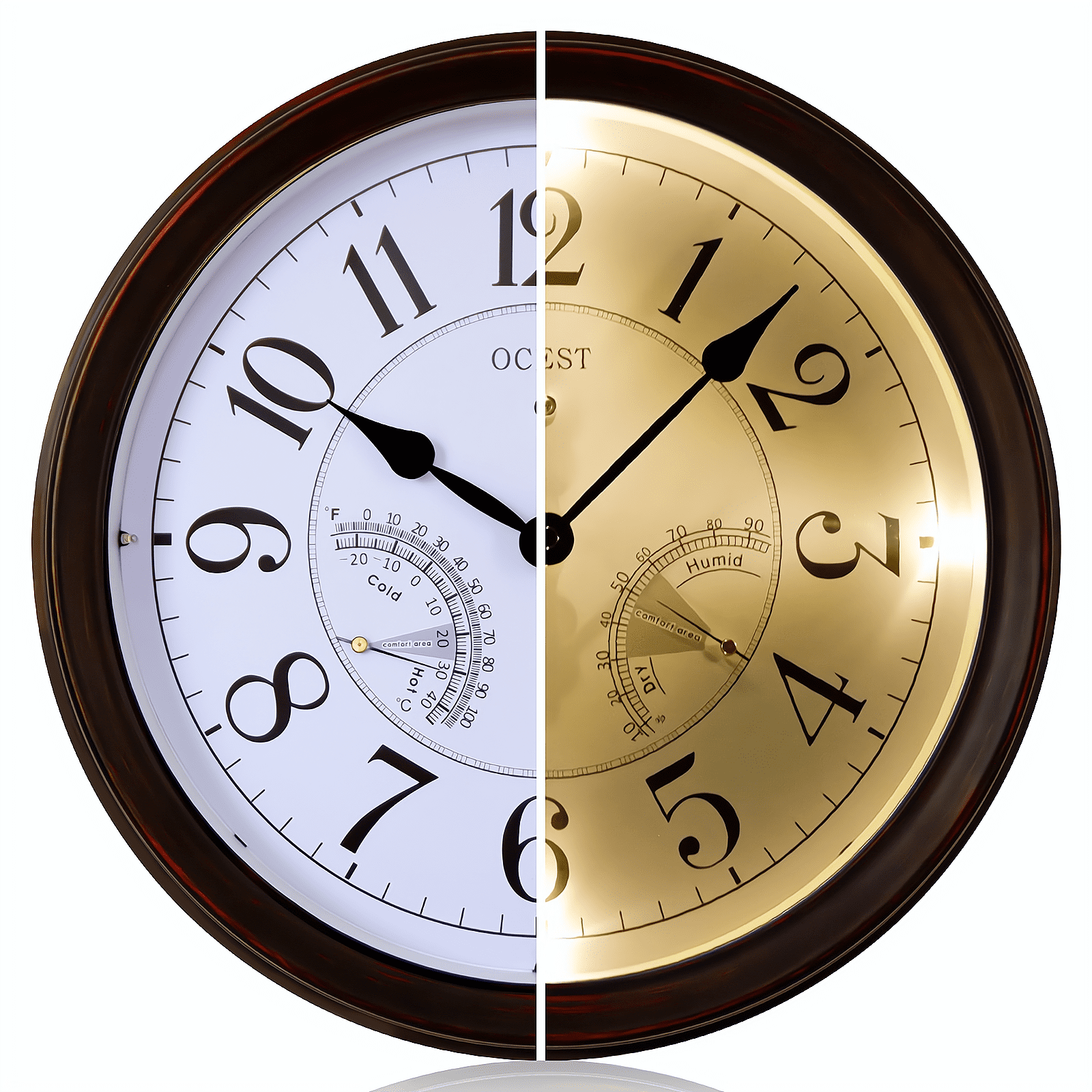OCEST LED Night Light Retro Wall Clock, 14 Inch, Silent, Outdoor ...