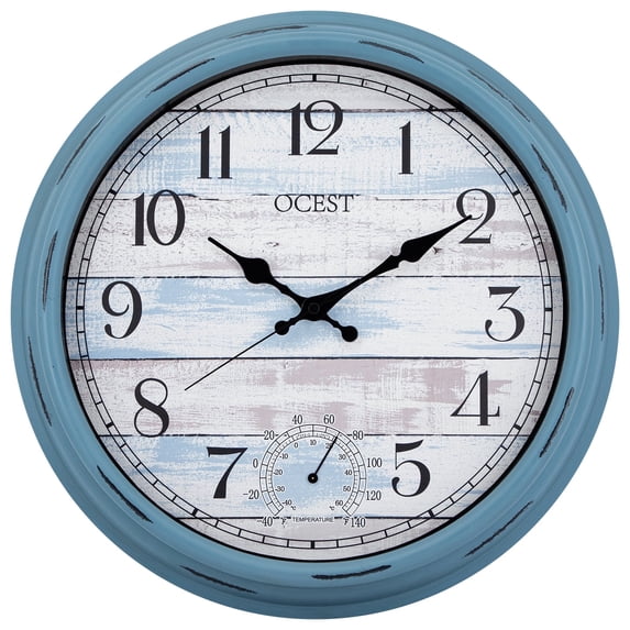 OCEST 16 Inch Large Outdoor Clock, Waterproof Retro Quartz Silent Clock ...