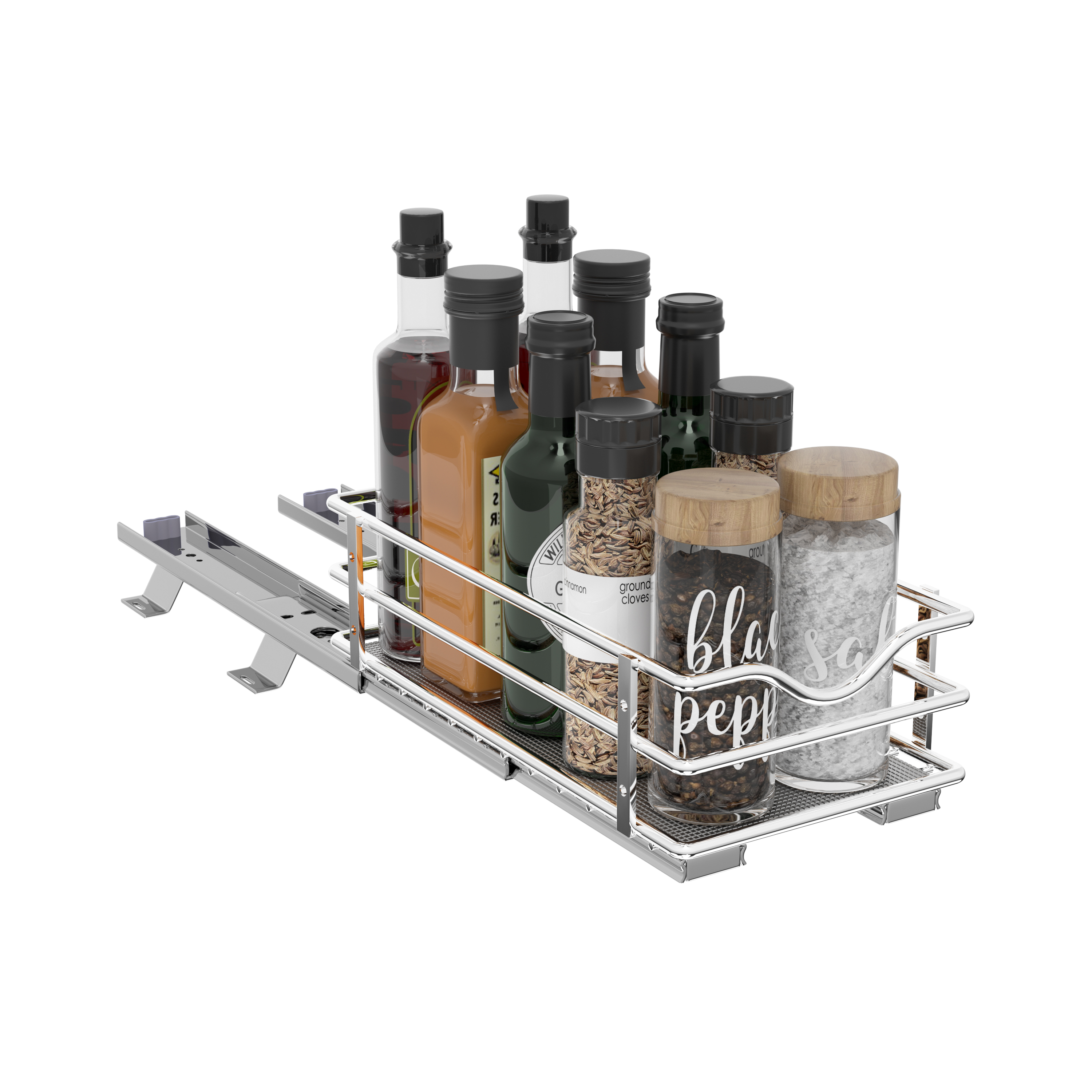 Spice Rack Organizer, 2-Tier Pull Out Seasoning Rack for Kitchen ...