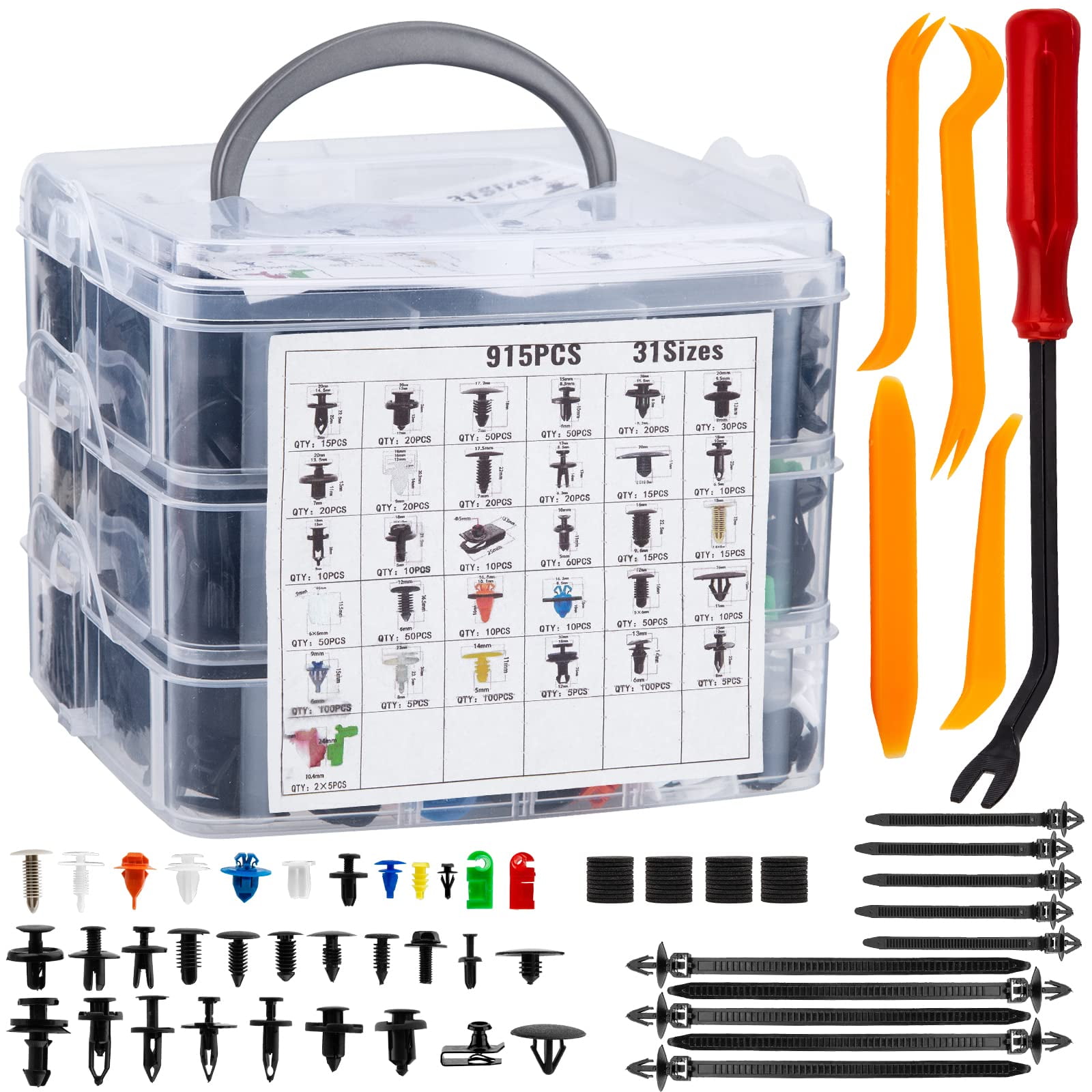 OCGIG 970 PCS Car DHF10 Push Retainer Clips & Auto Trim Clips Kit, with ...